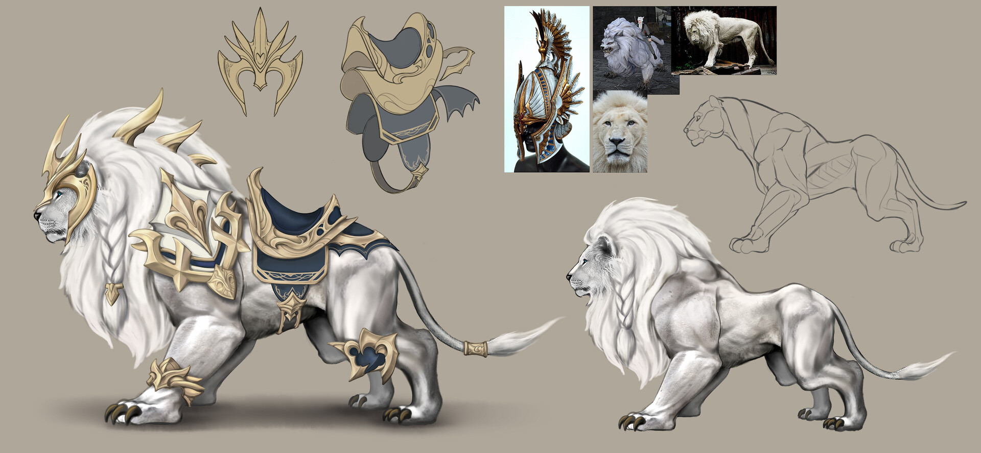ArtStation - Game Mounts - White Lion King