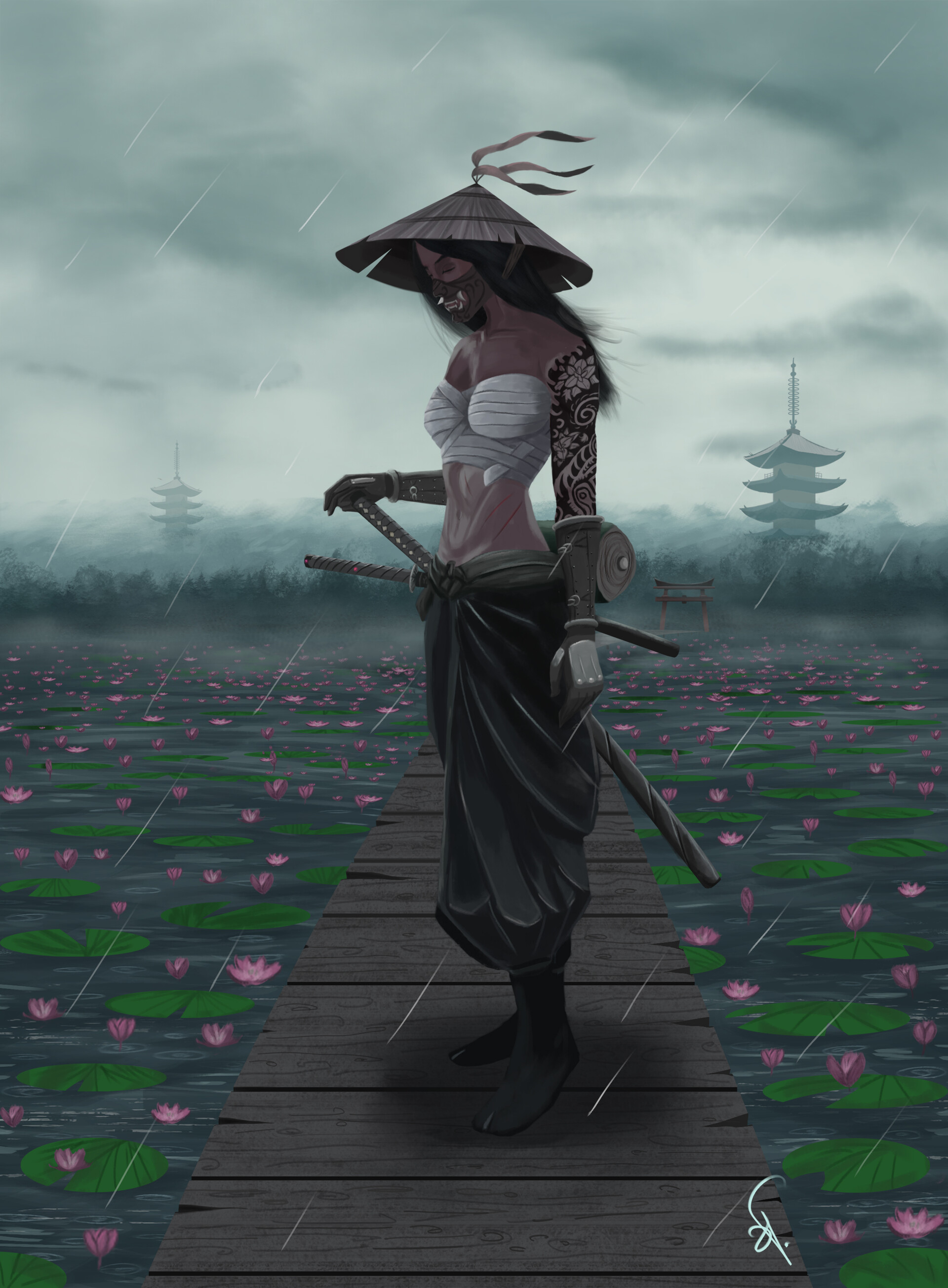 ArtStation - The lady samurai