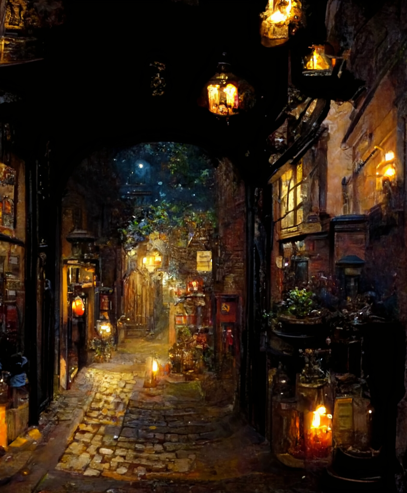 ArtStation - The Lit Path to the Study Hall