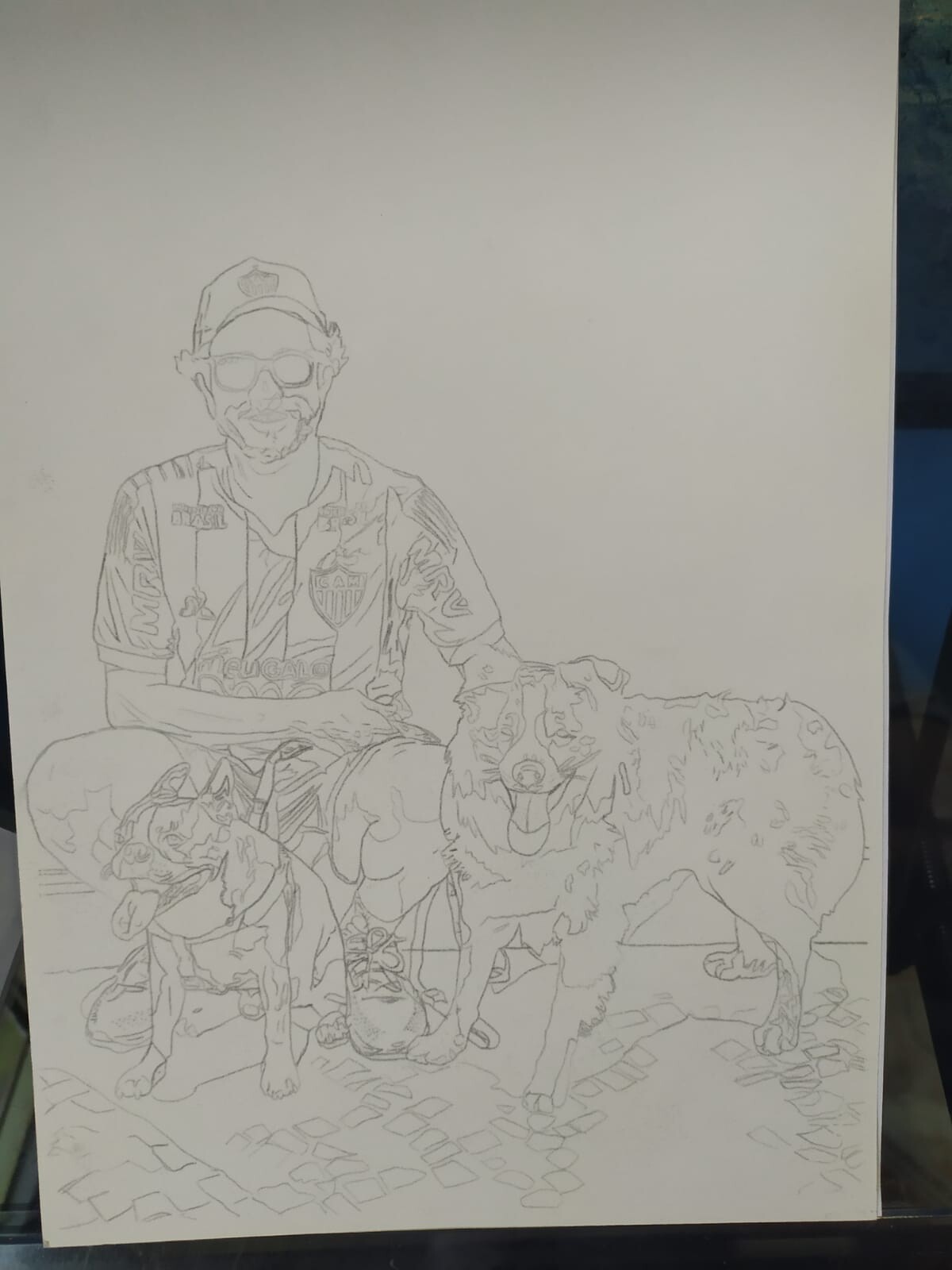 Alex gonçalves_drawing - Drawing Man and Dogs