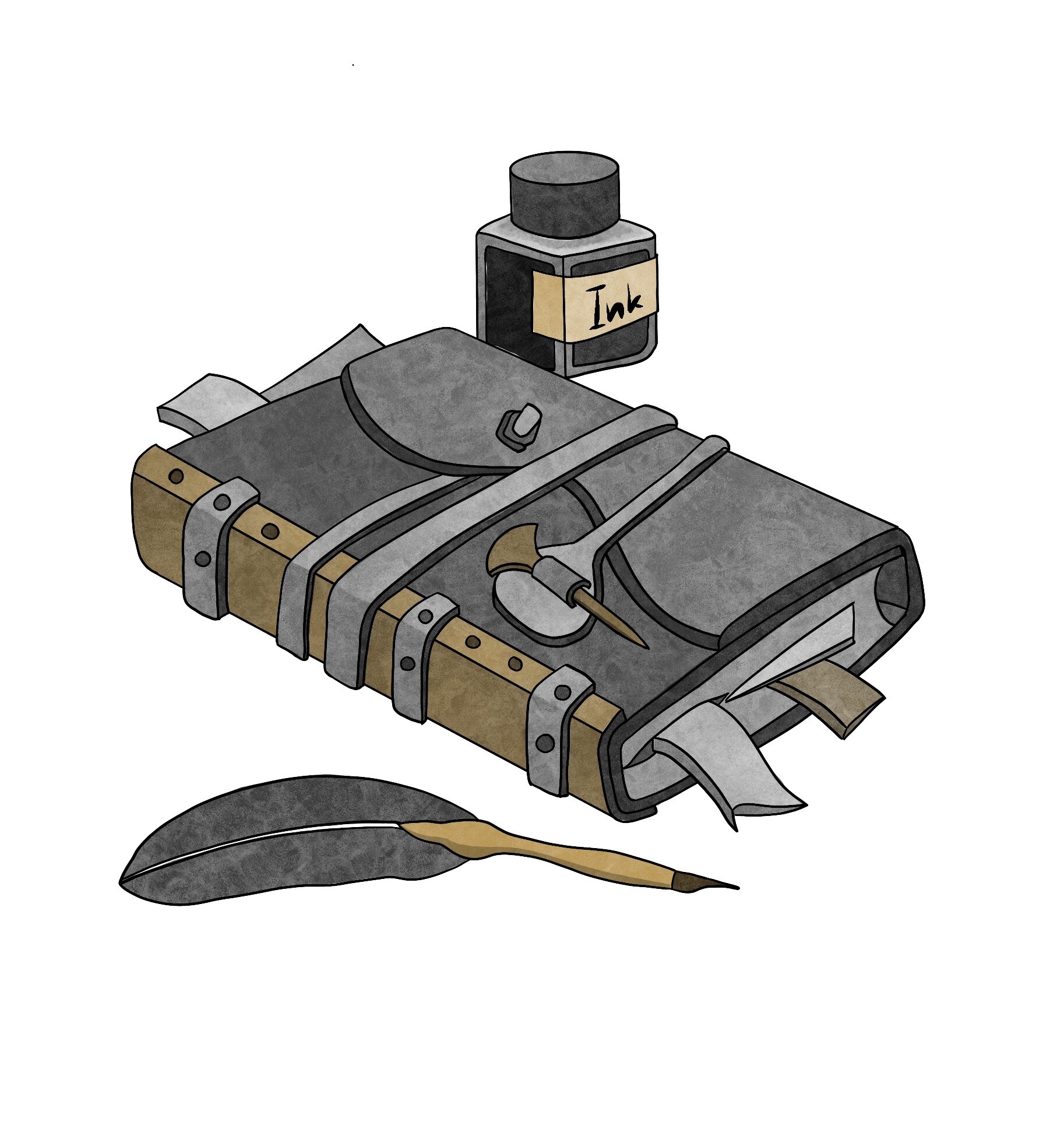 ArtStation - Notebook and pen with ink