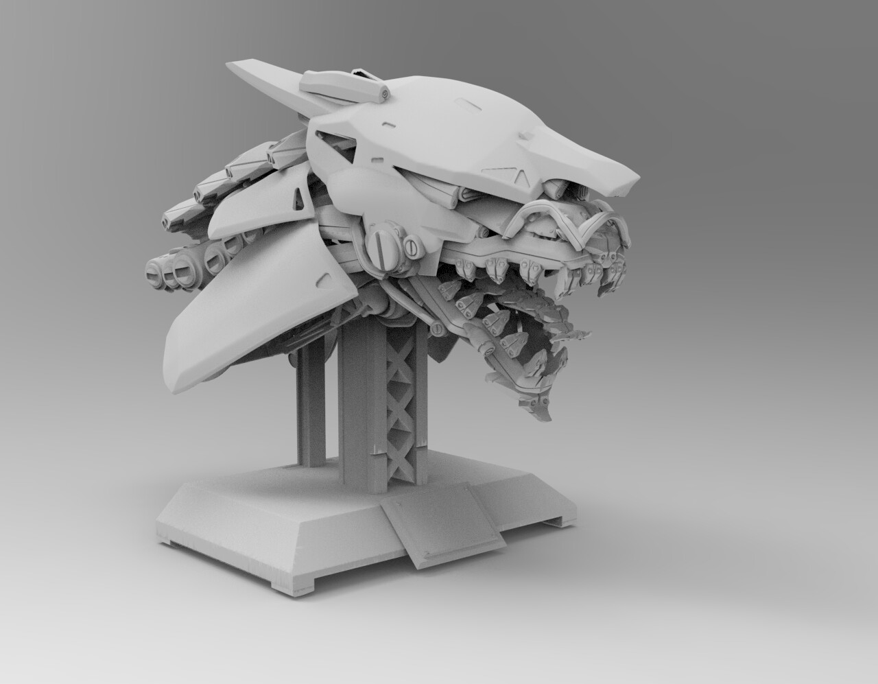 ArtStation - Mecha Dragon Head Trophy