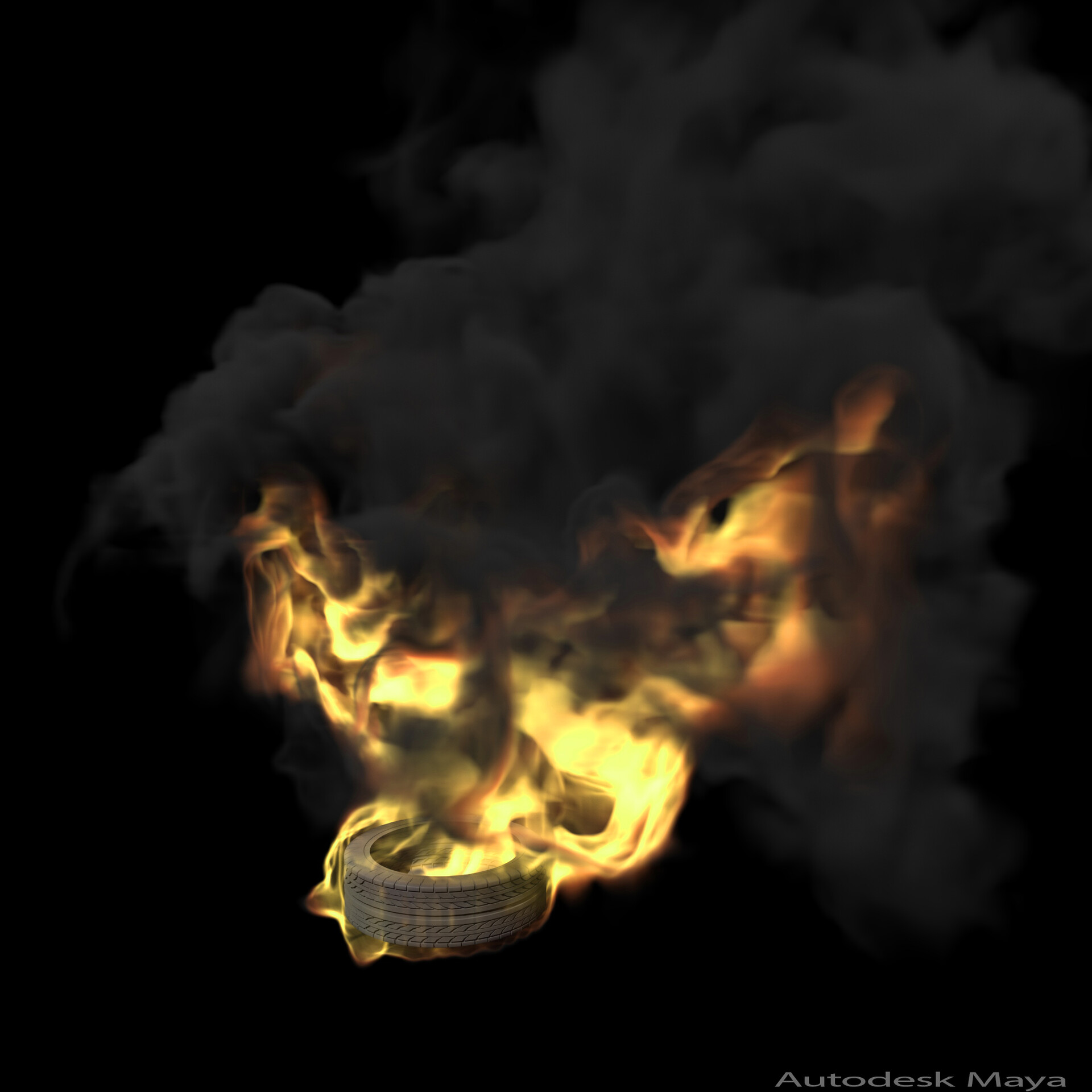 ArtStation - Burning tire