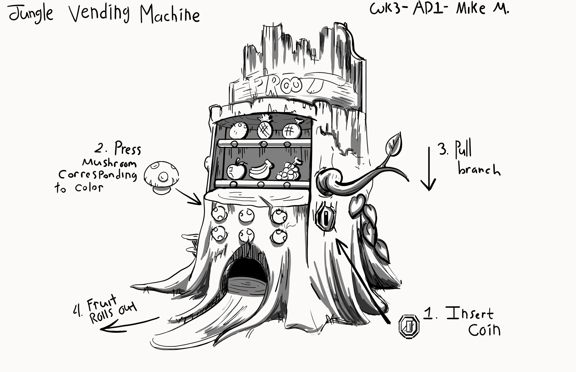 ArtStation - Jungle Vending Machine Concept Sketch