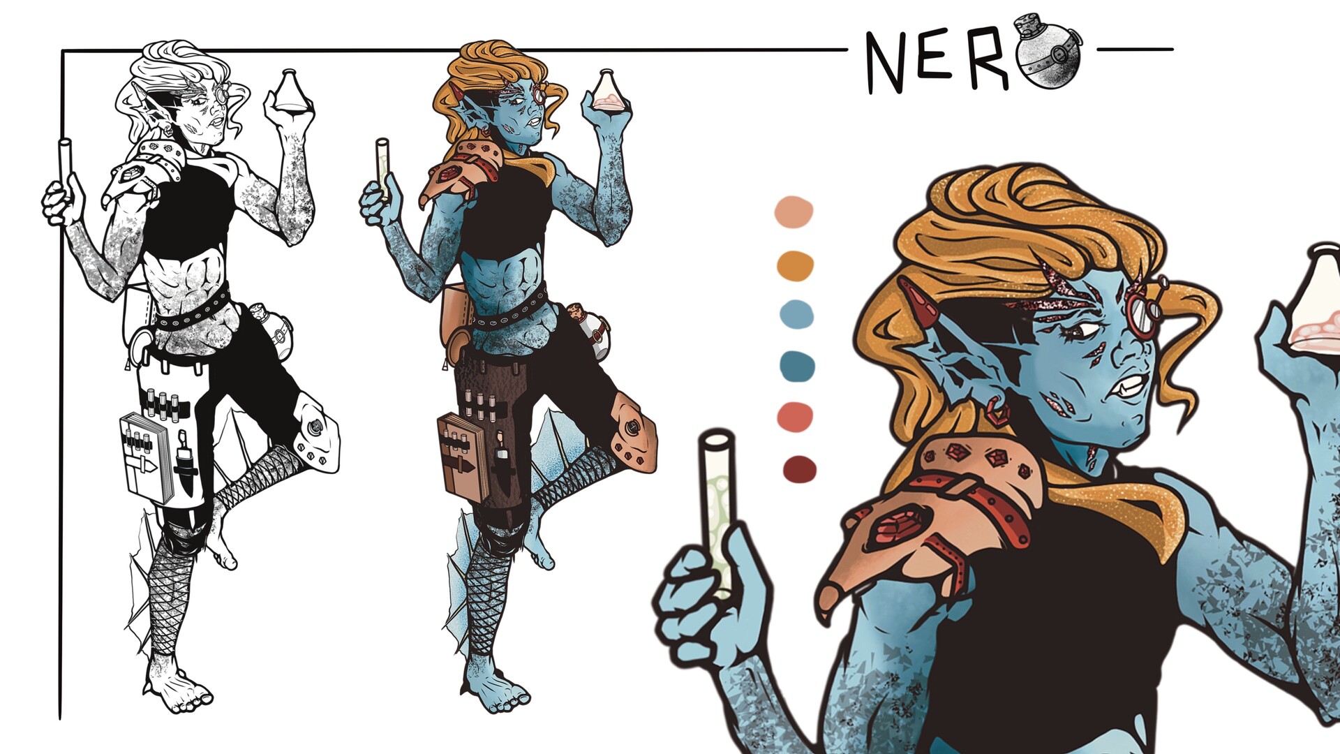 ArtStation - Nero Character Design and Color Concept