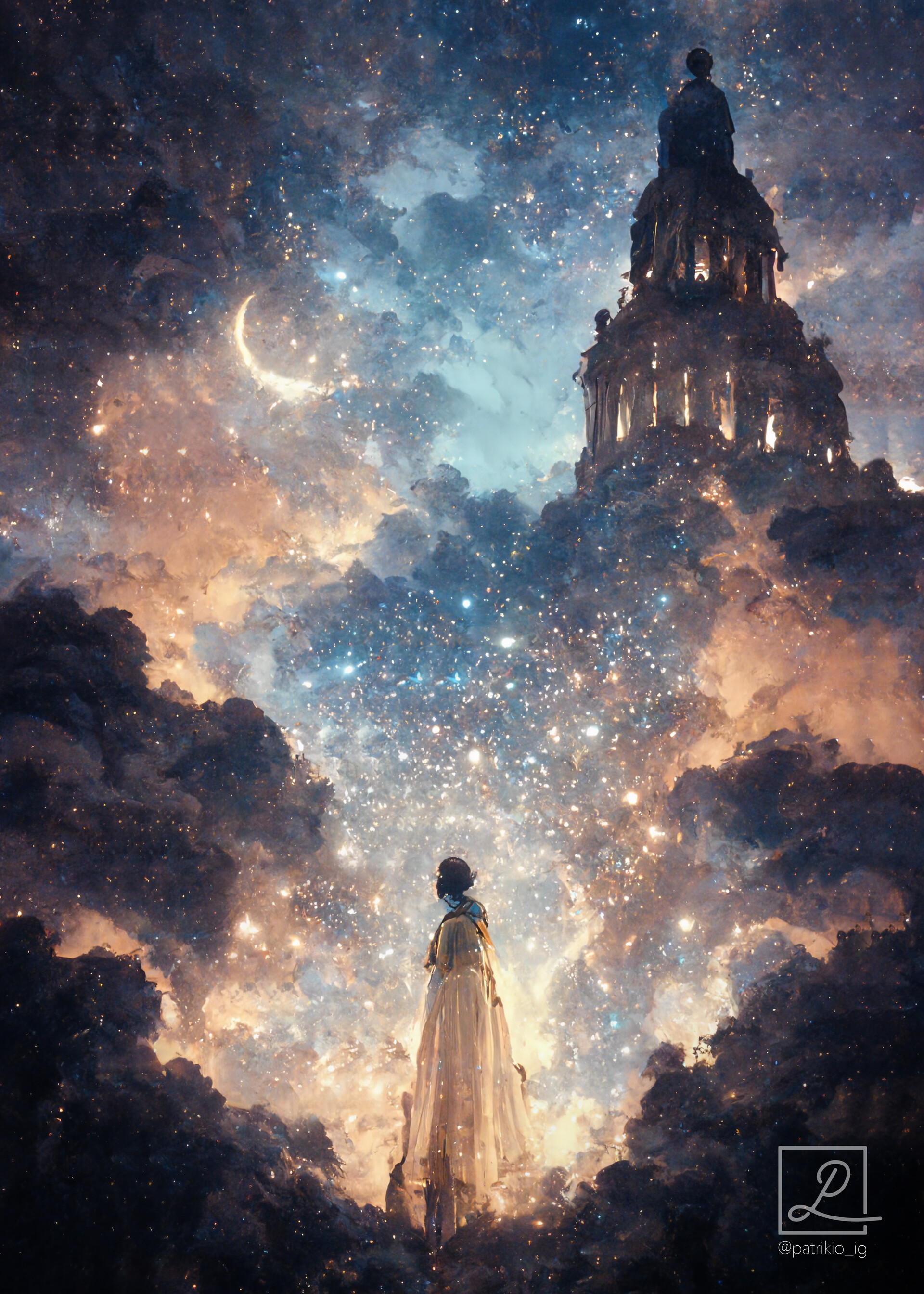 ArtStation - Woman Staring into the Stars