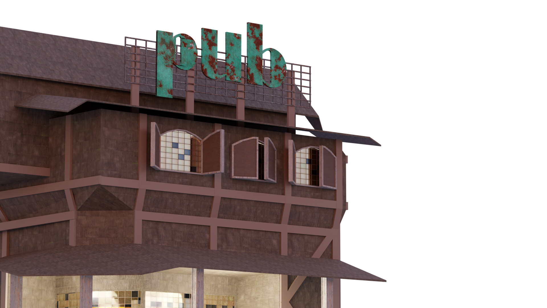 ArtStation - Pub - low poly - 3D model - VFX