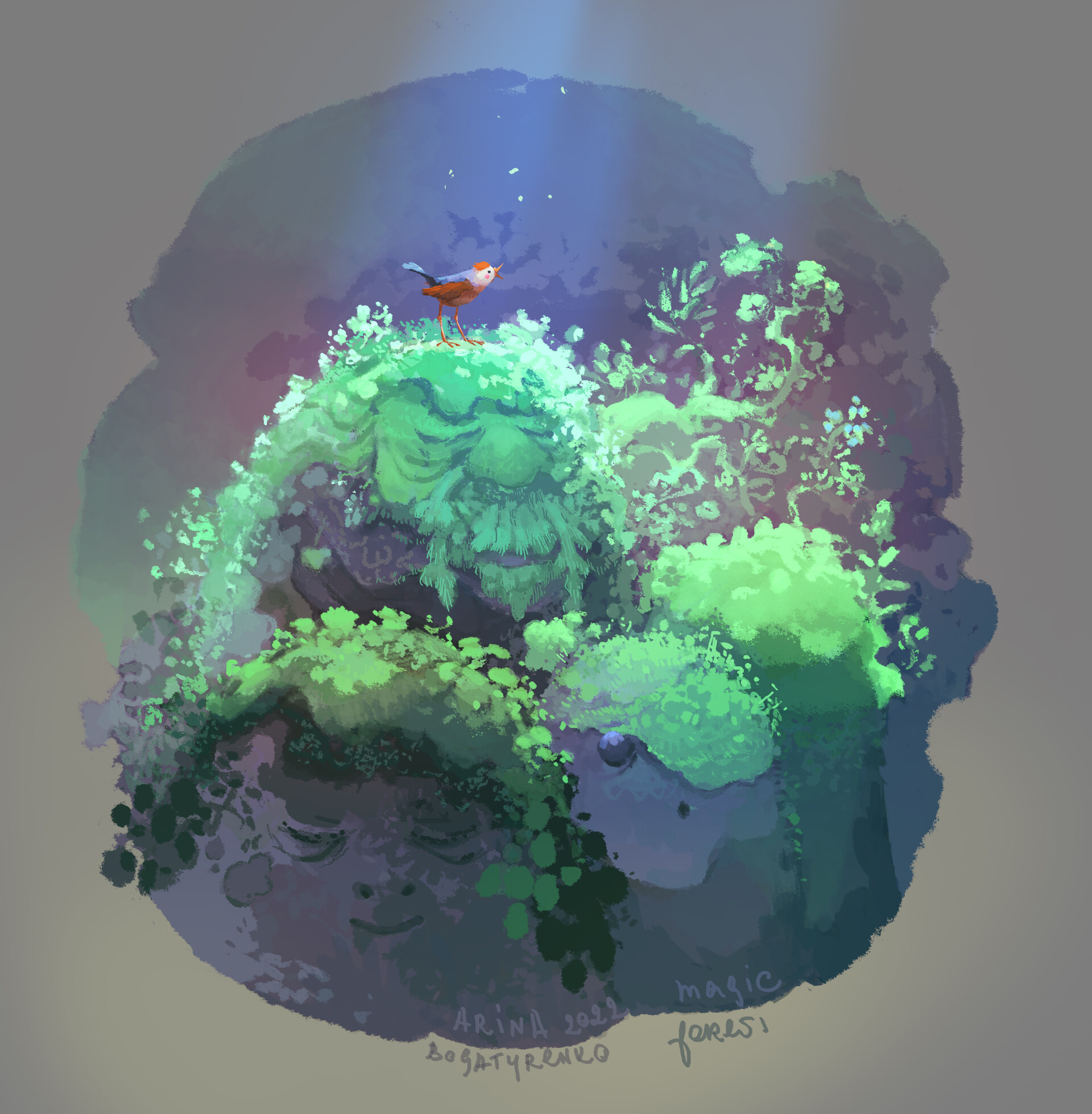 ArtStation - Bird & stones