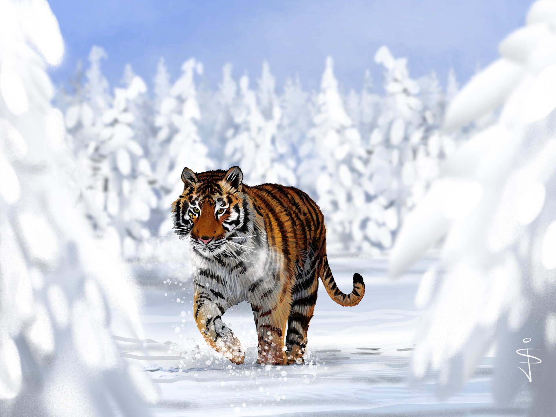 ArtStation - Winter Tiger