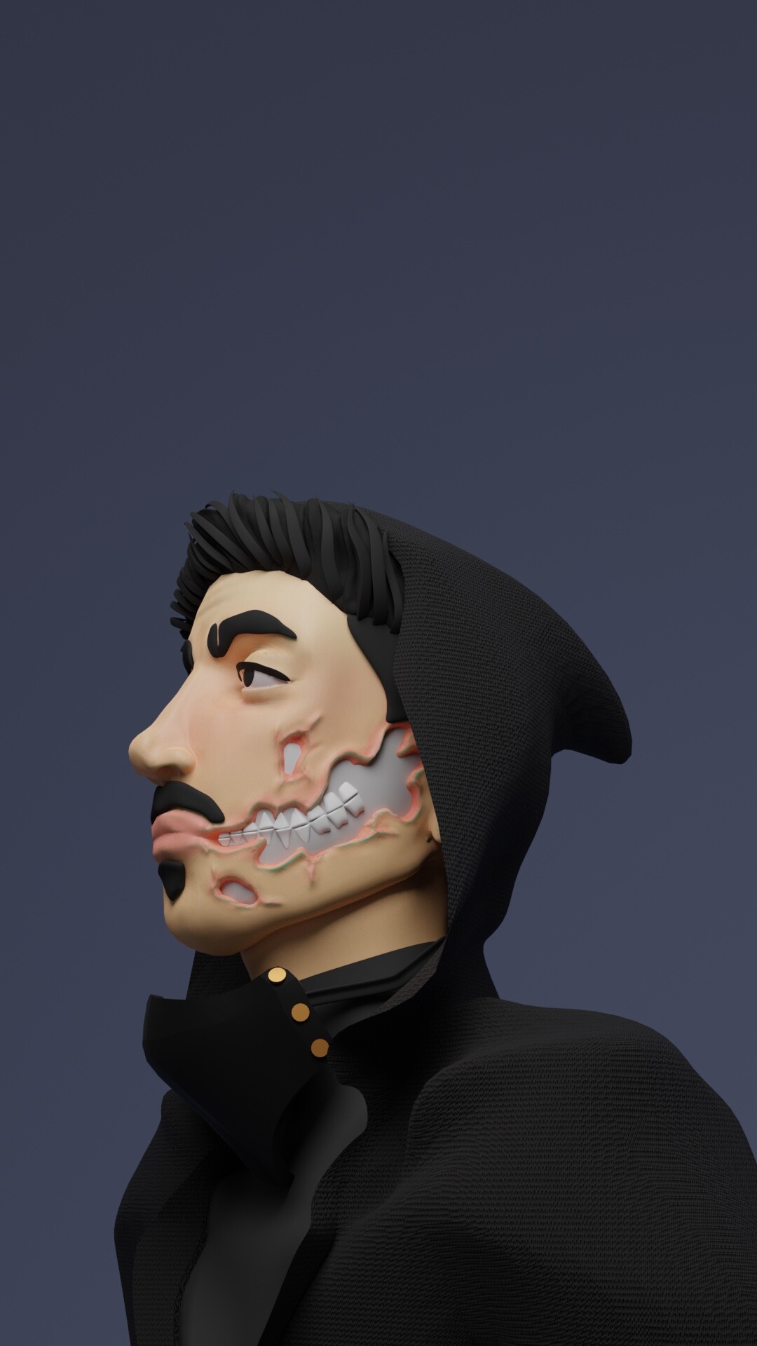 Stylized face scarred man by Ahmed Almadani — ProUser.Me