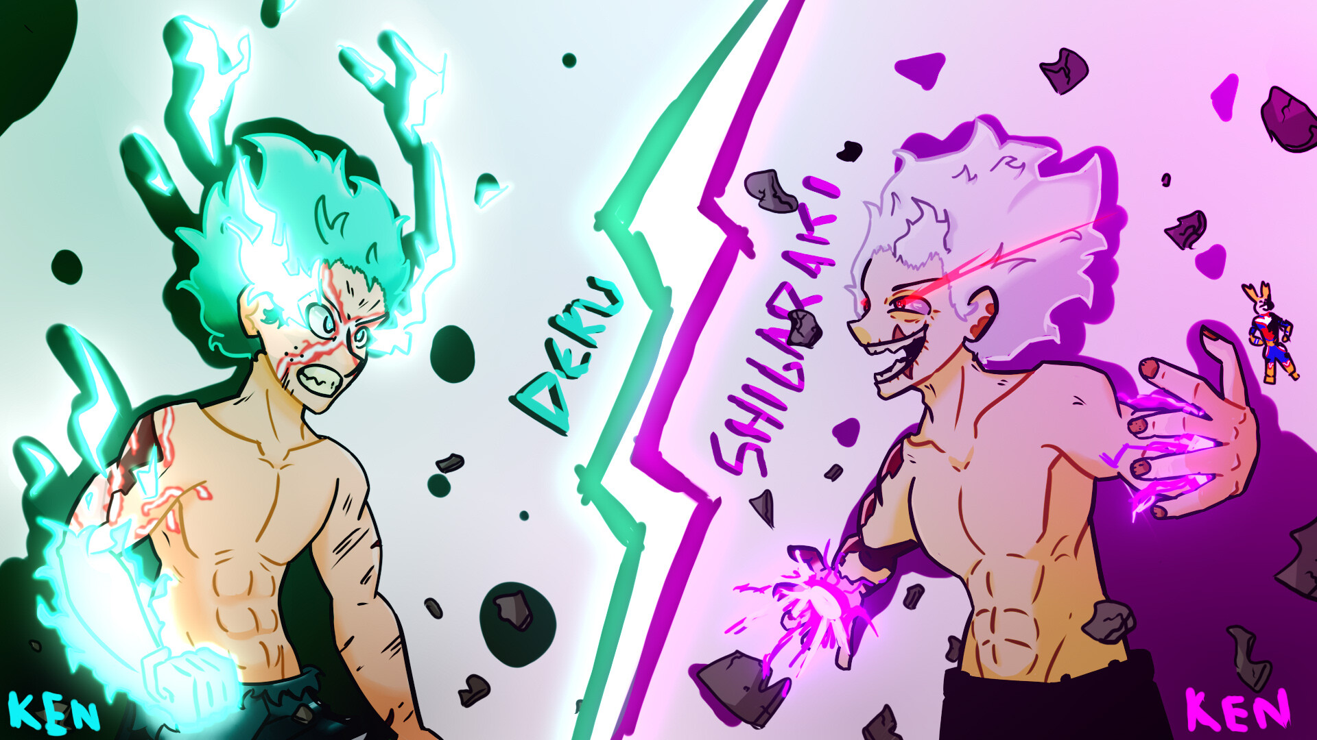ArtStation - Deku V Shigaraki - My Hero Academia