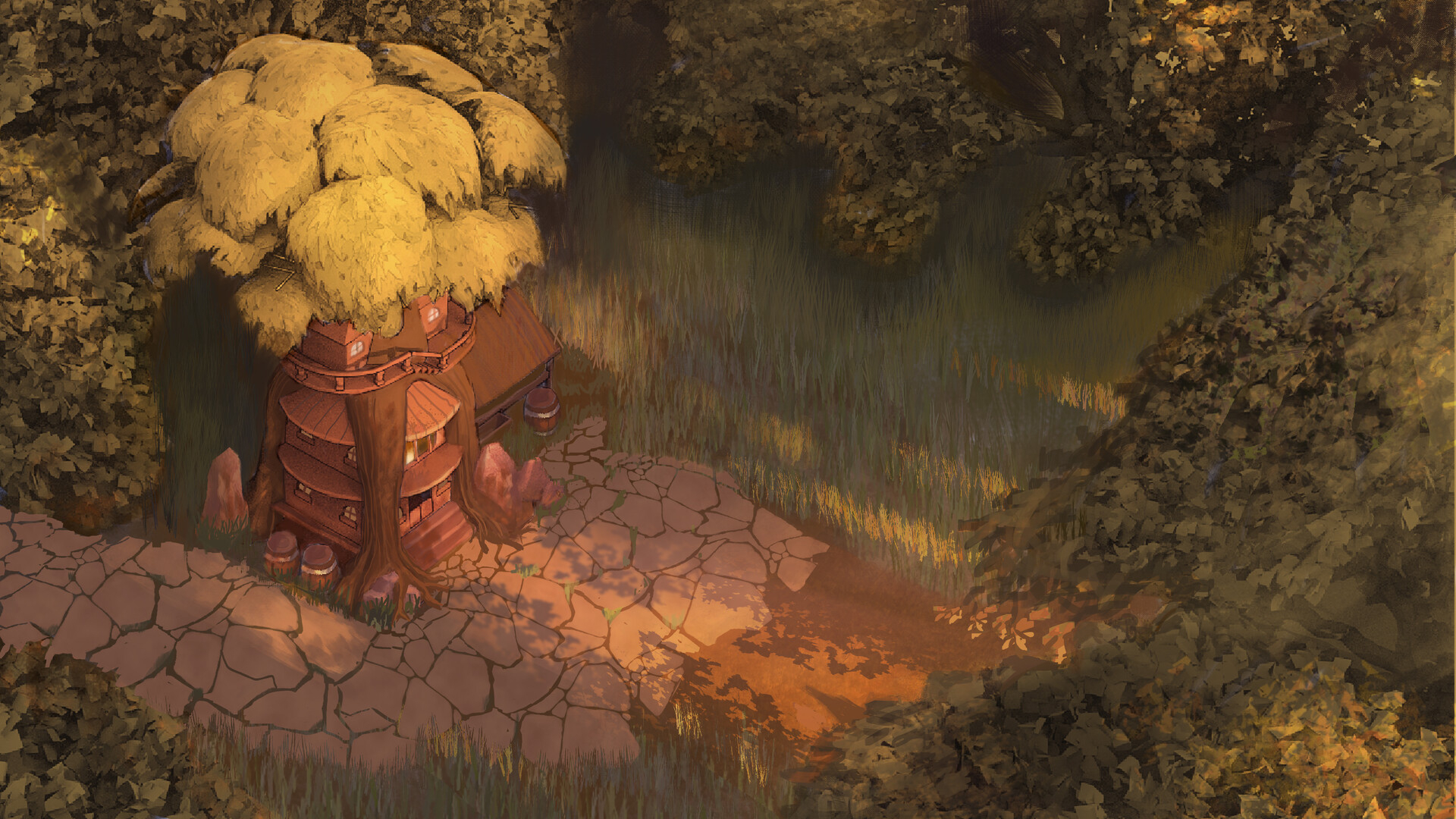 ArtStation - The Inn by the Woods - Isometric View