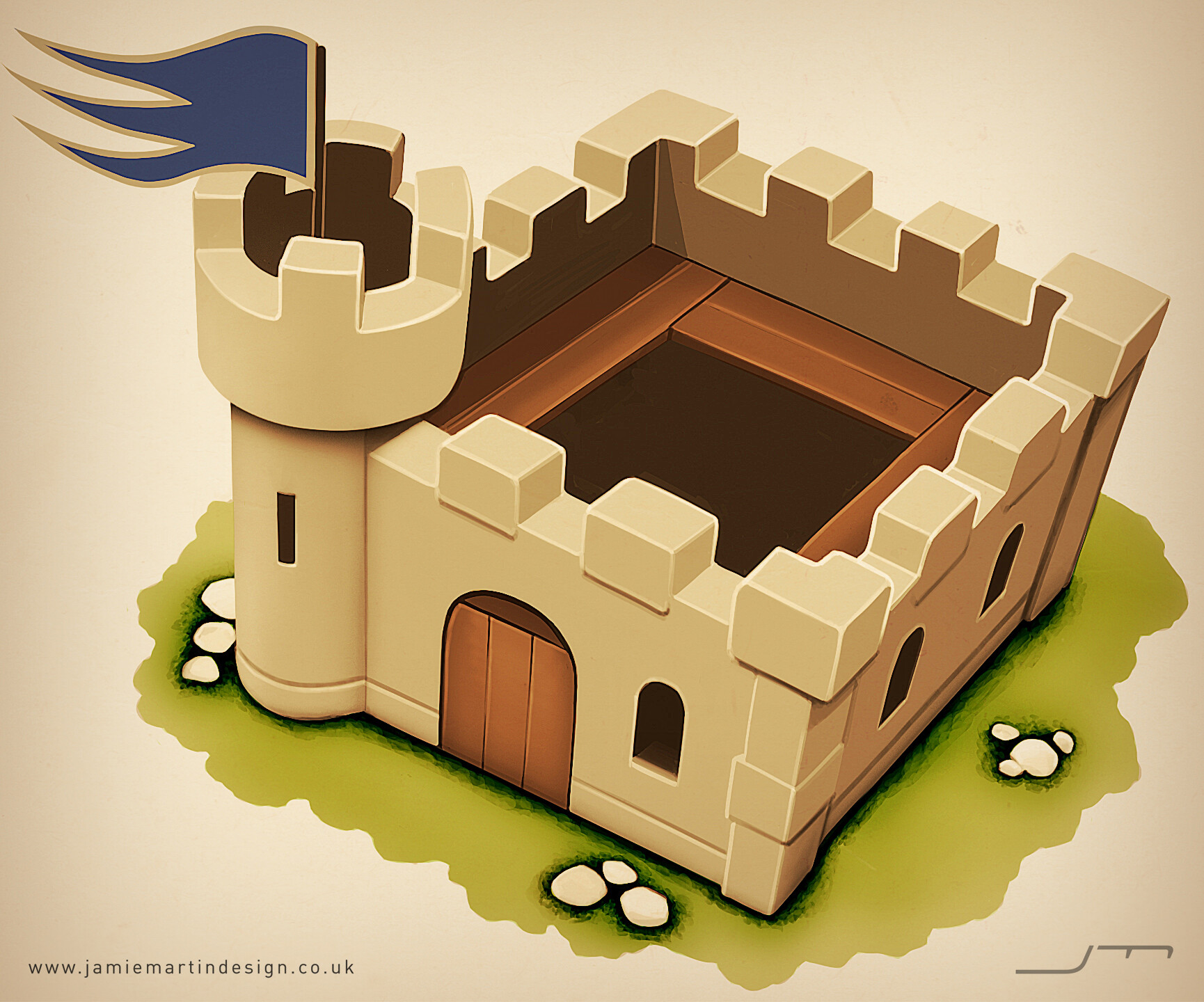 Jamie Martin - RTS - Castle & Barracks - environment concept art