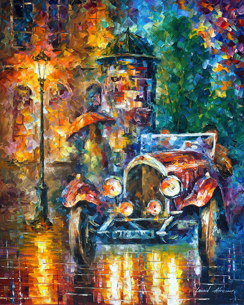 ArtStation - ANTIQUE CAR — Original Oil Painting On Canvas By Leonid ...