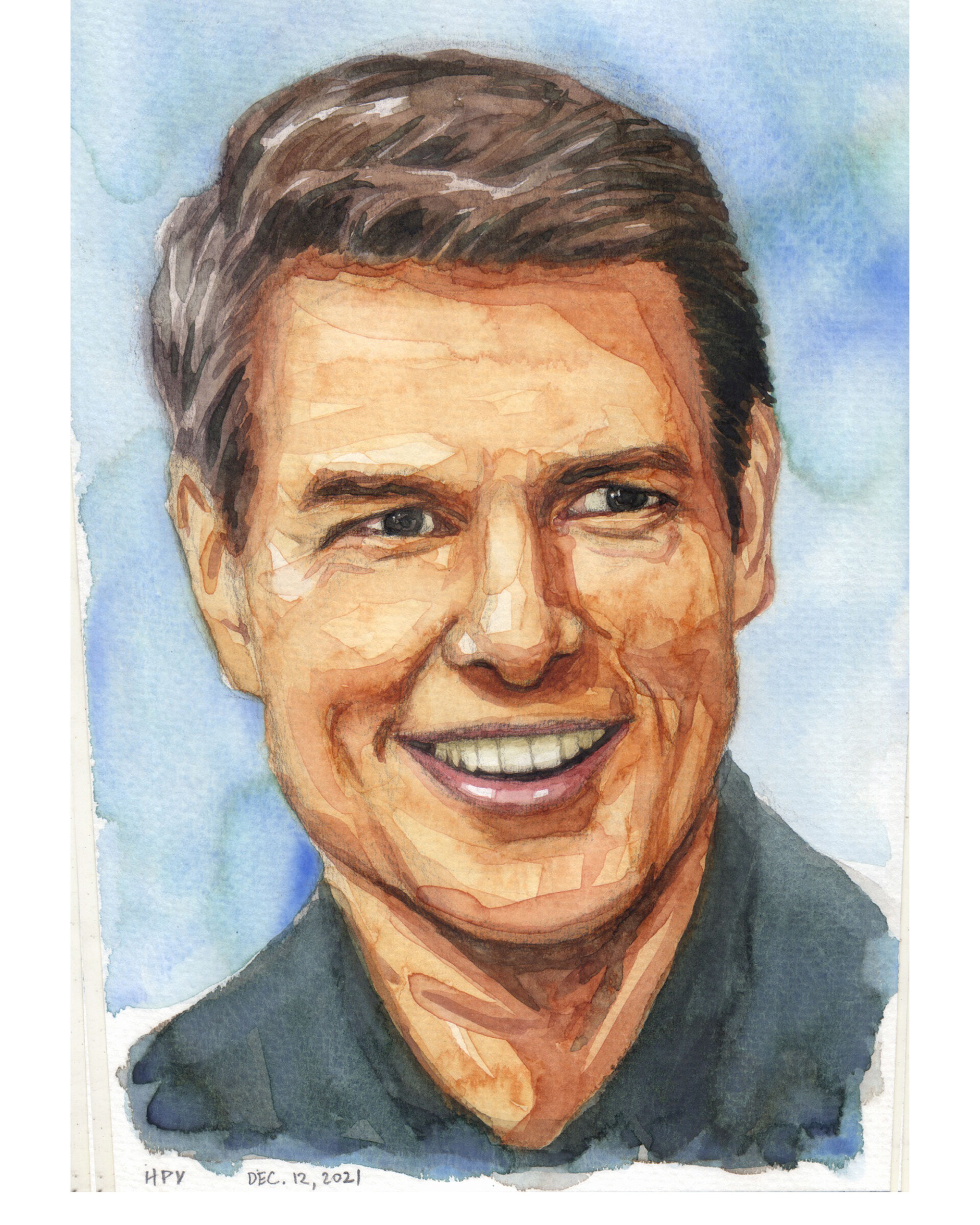 ArtStation - Watercolor fan art portrait : Tom Cruise