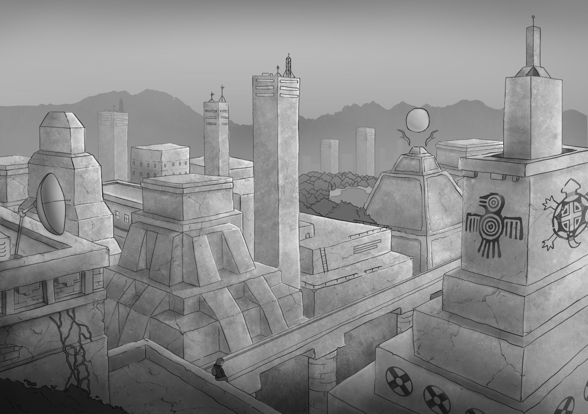 ArtStation - Maya city illustration