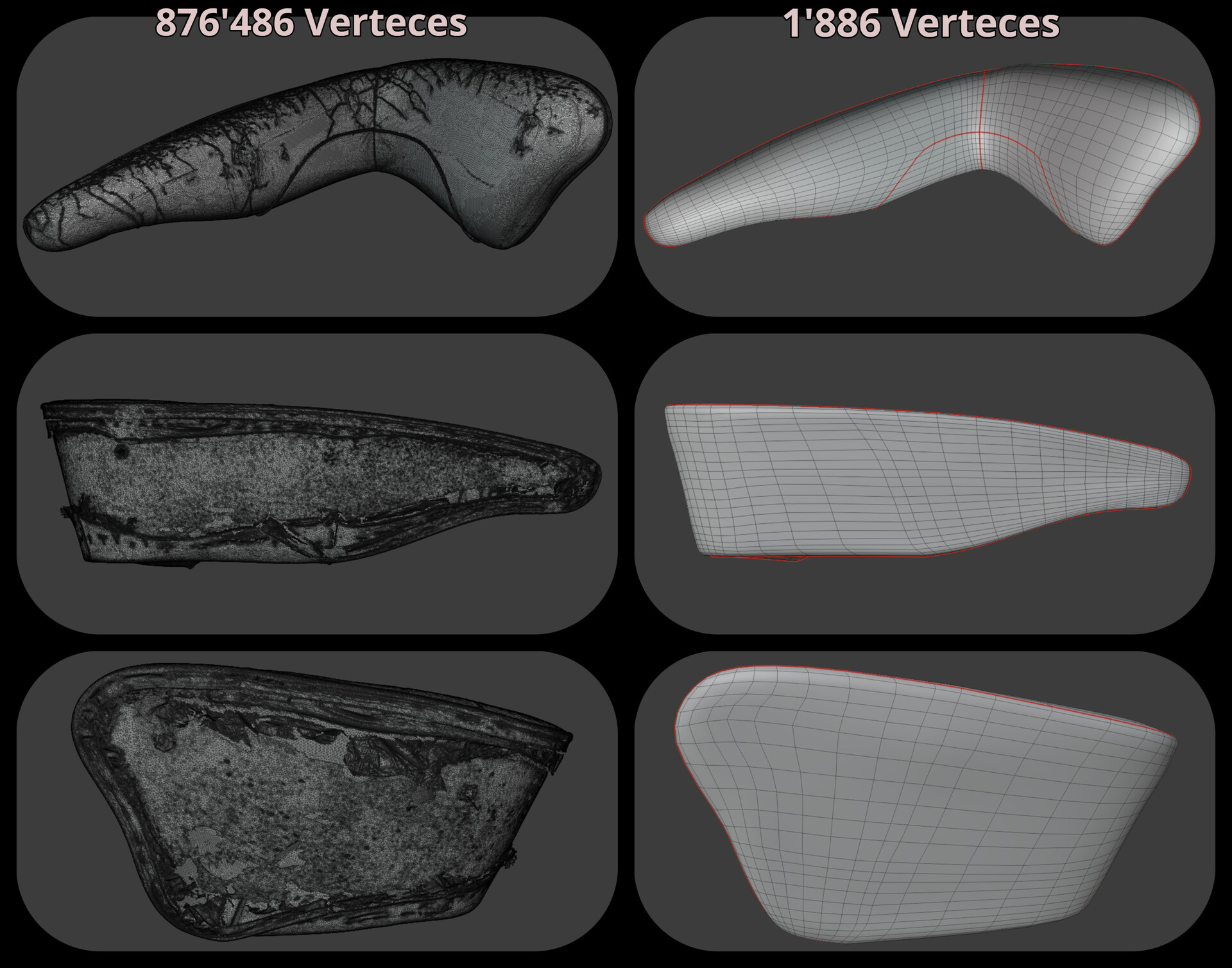 ArtStation - Boat Cuscion 3D scan all-quads Retopology from 800k to >2k ...