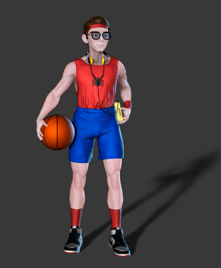 ArtStation - Spider Man playing basketball