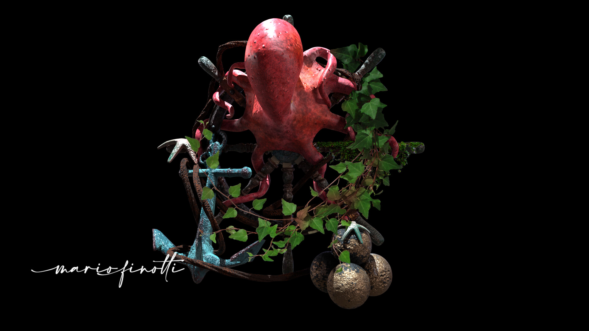 ArtStation - Octo in the ship wheel