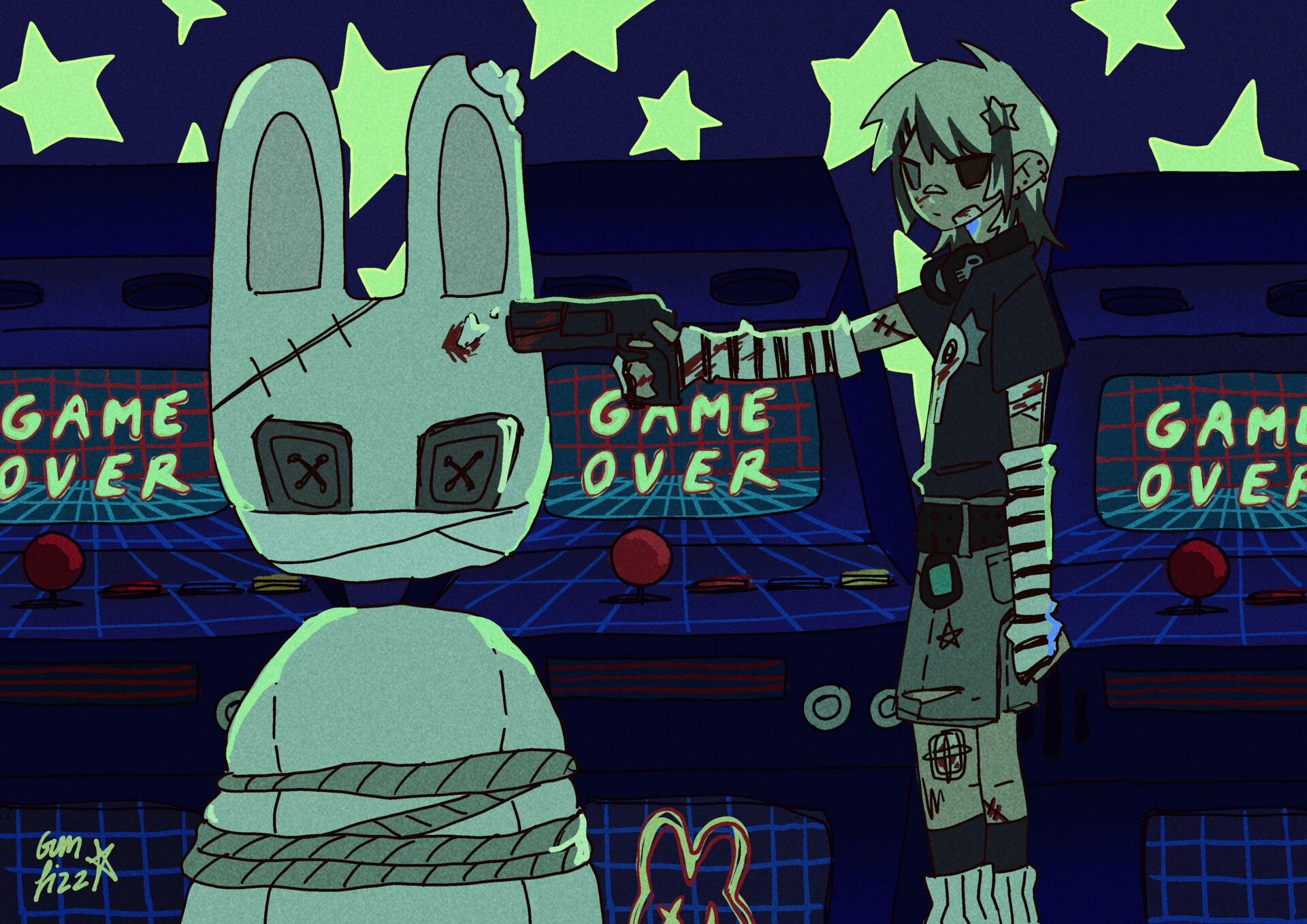 ArtStation - 'game over' illustration