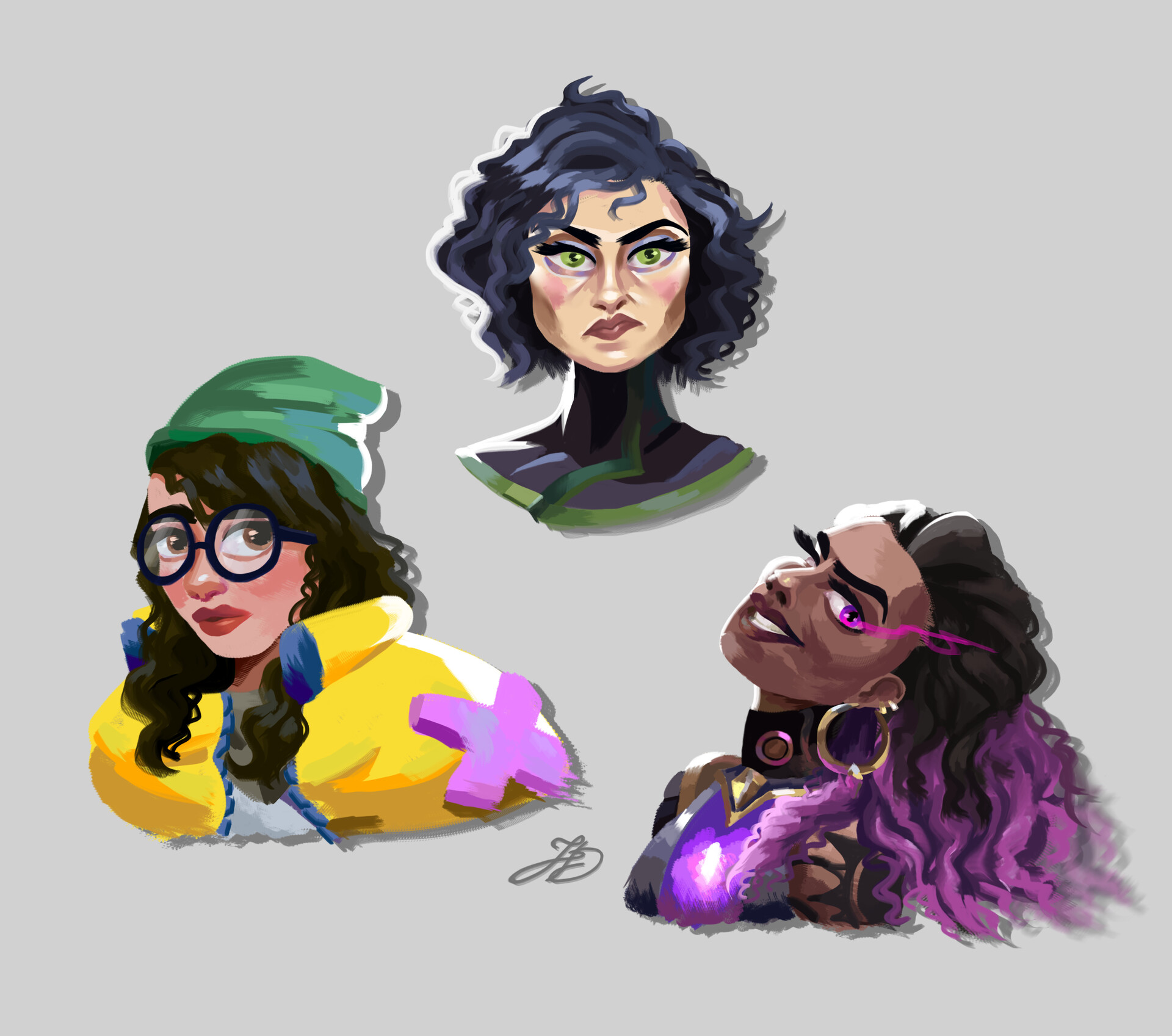 ArtStation - Curly Hair Valorant Girls