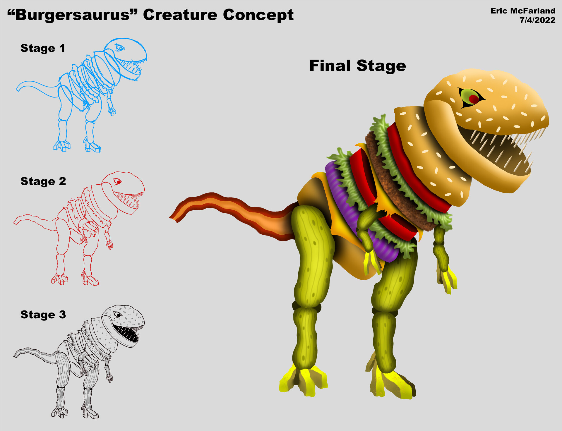 ArtStation - Burgersaurus Creature Concept