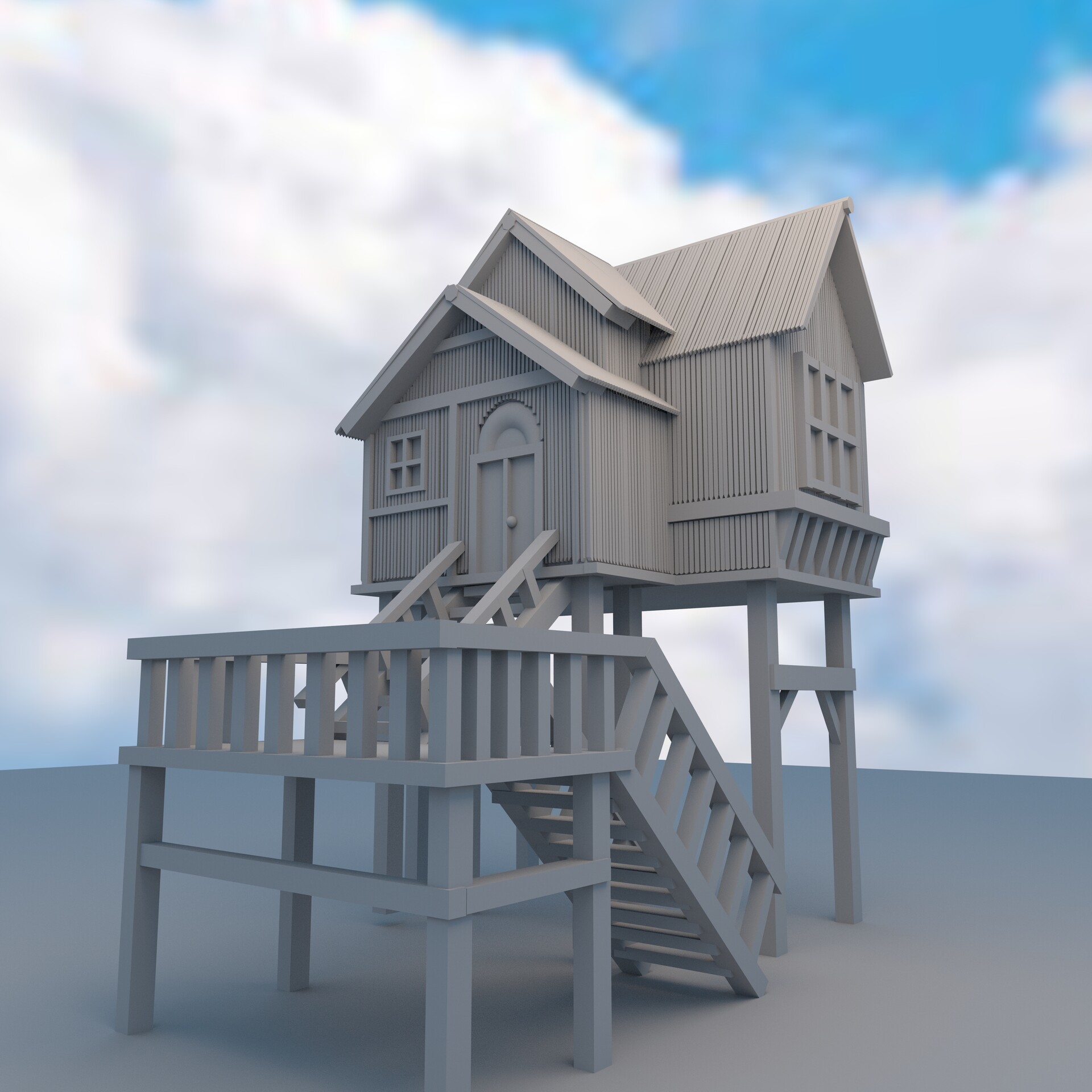 ArtStation - Hood house modling