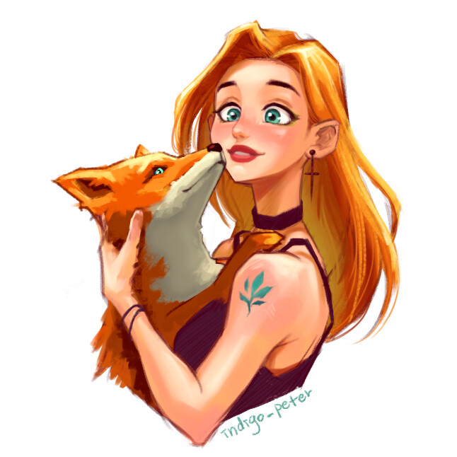 ArtStation - girl & fox