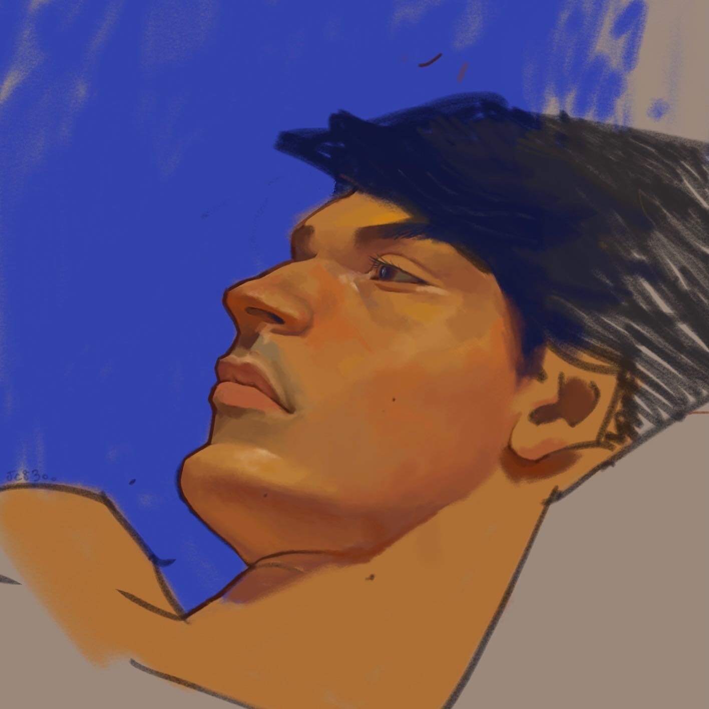 ArtStation - Color study portrait drawing