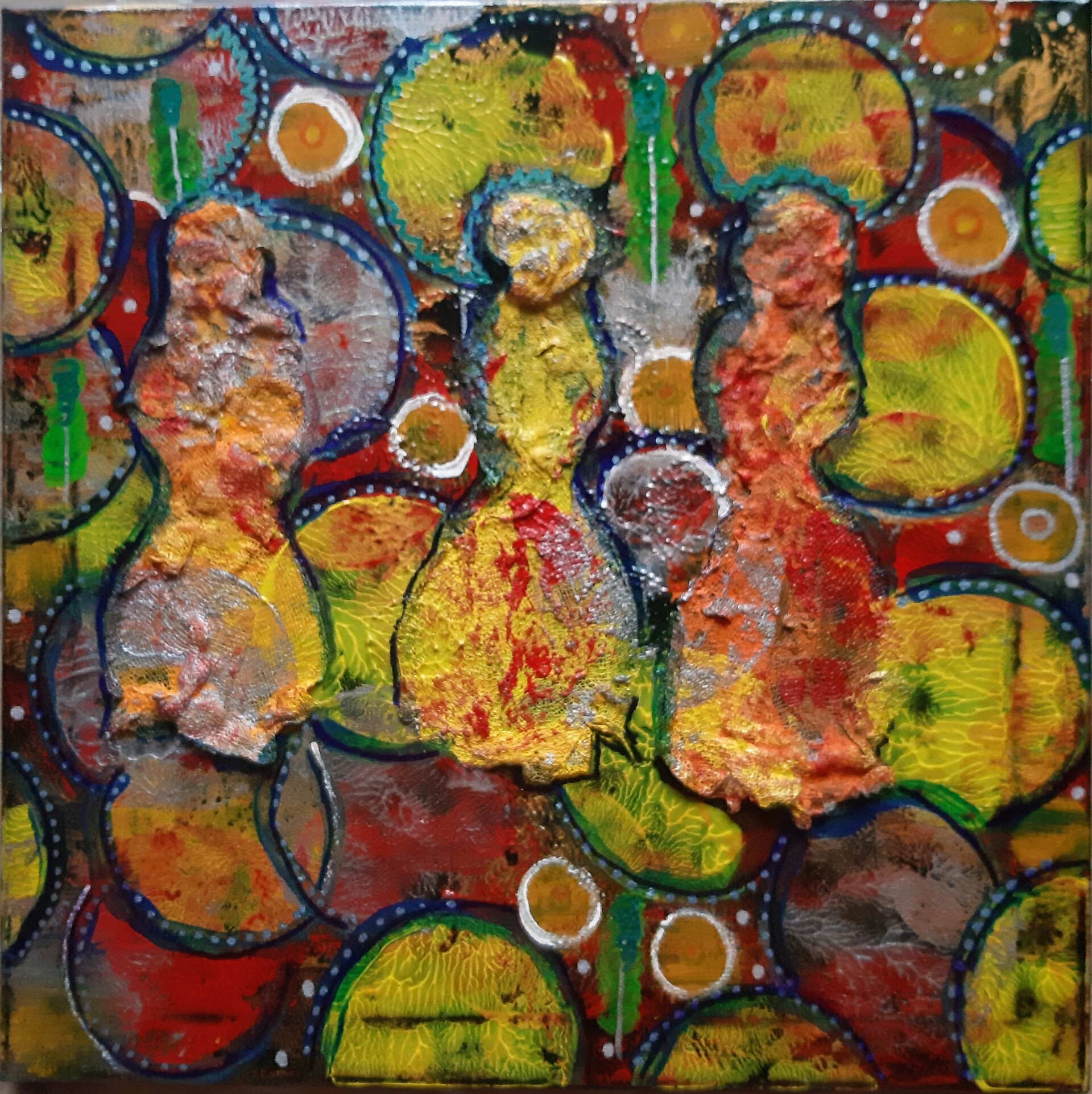 ArtStation - Trzy madonny" Abstrakcja na podobraziu 40x40 cm. Akryle i ...