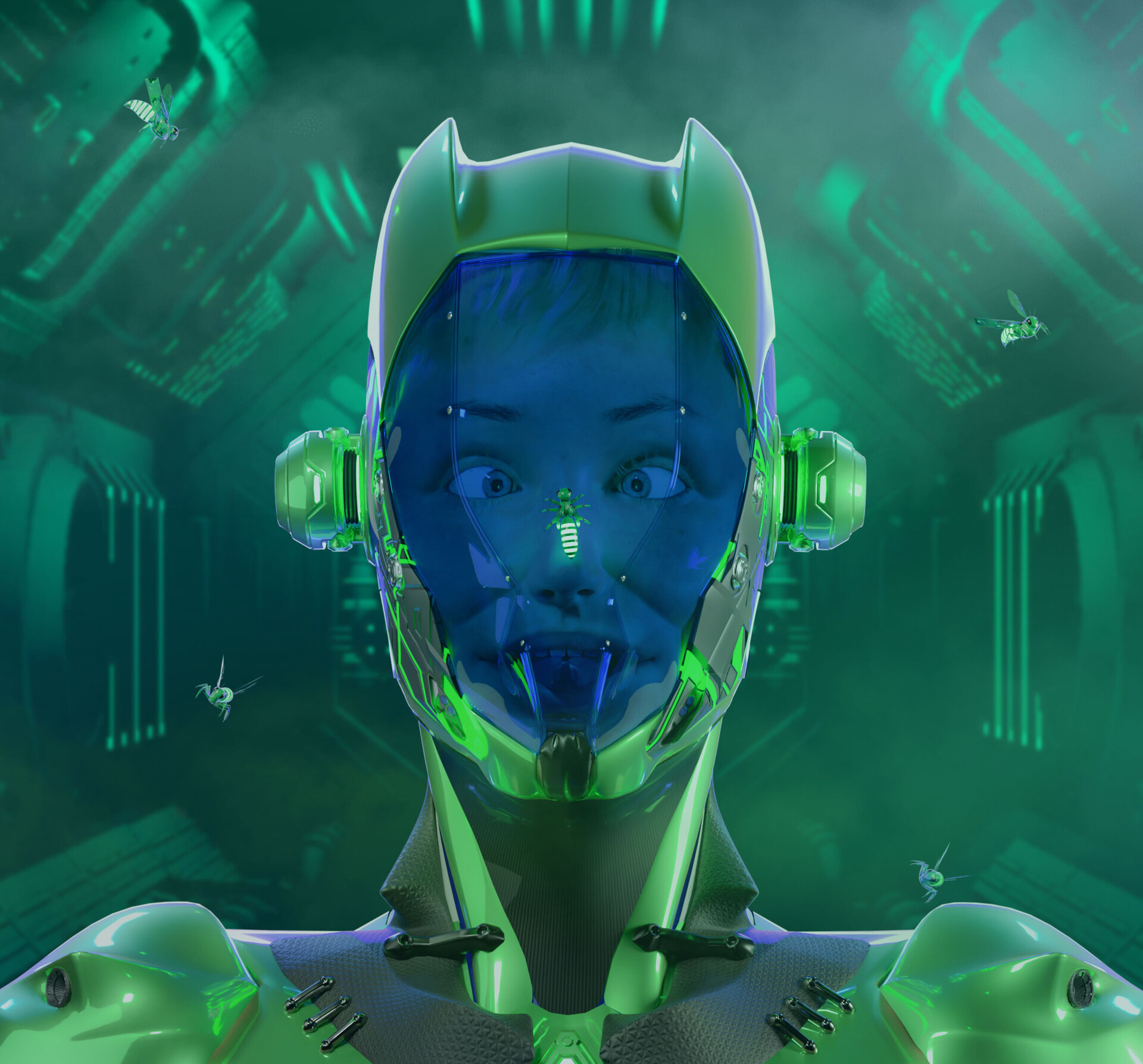 ArtStation - Cyborg Sci-fi girl