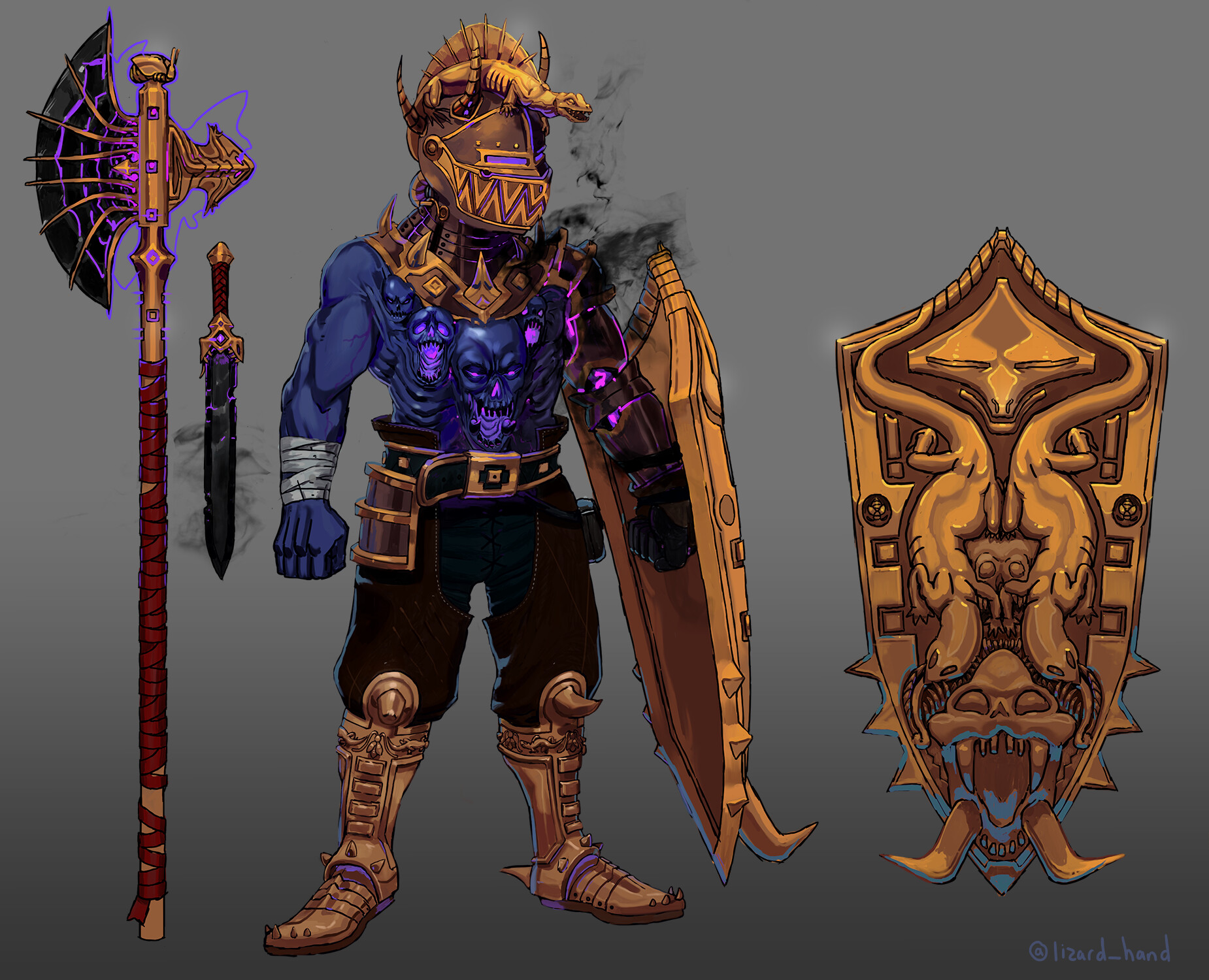 ArtStation - Cursed Amalgam: Lizard Aspect