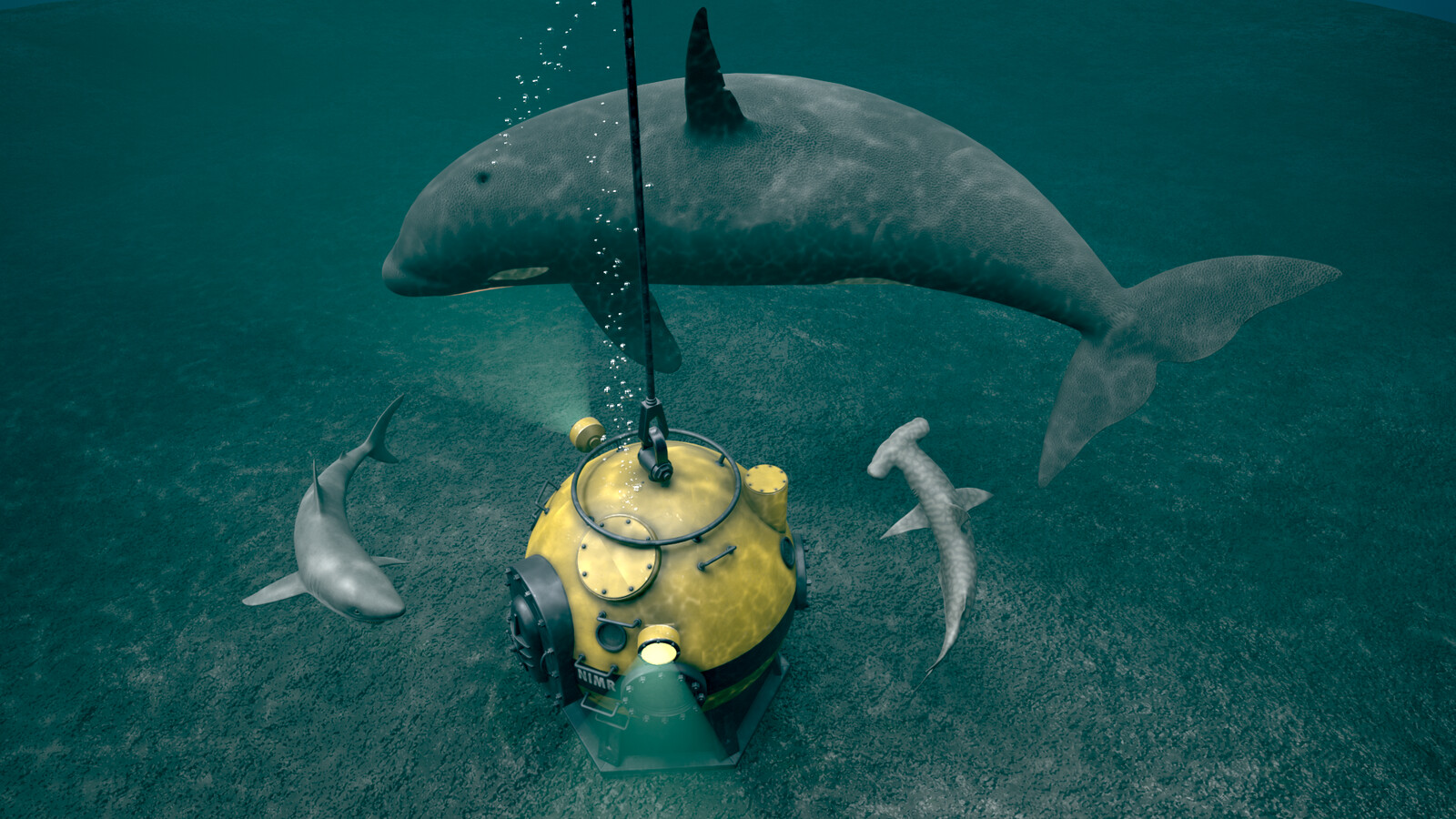 Eugene Lacy - Sea bottom. Diving bell.