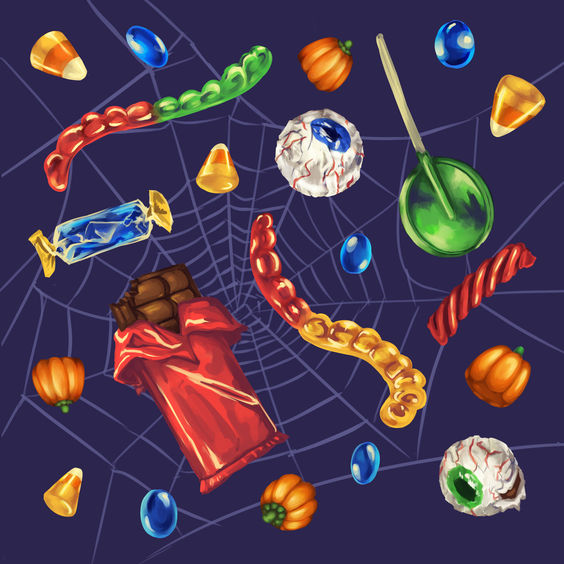 ArtStation - All Treats , No Tricks Textile Design