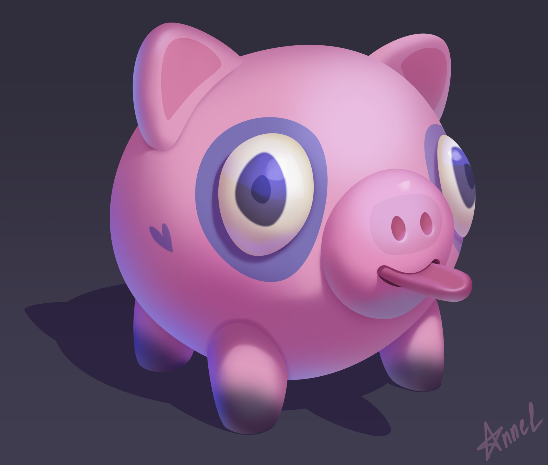 ArtStation - Pig Toy Casual 2D Render