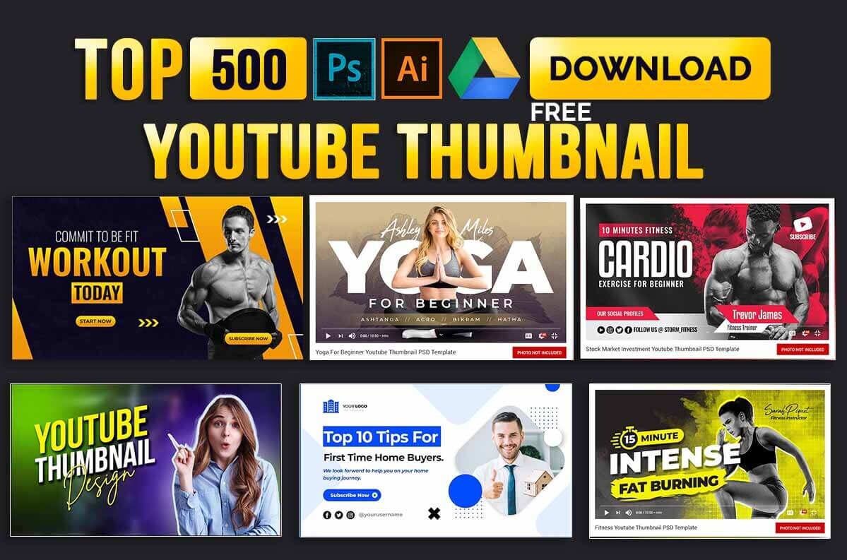 ArtStation - 500+ Youtube Thumbnail Design PSD Templates Free Download