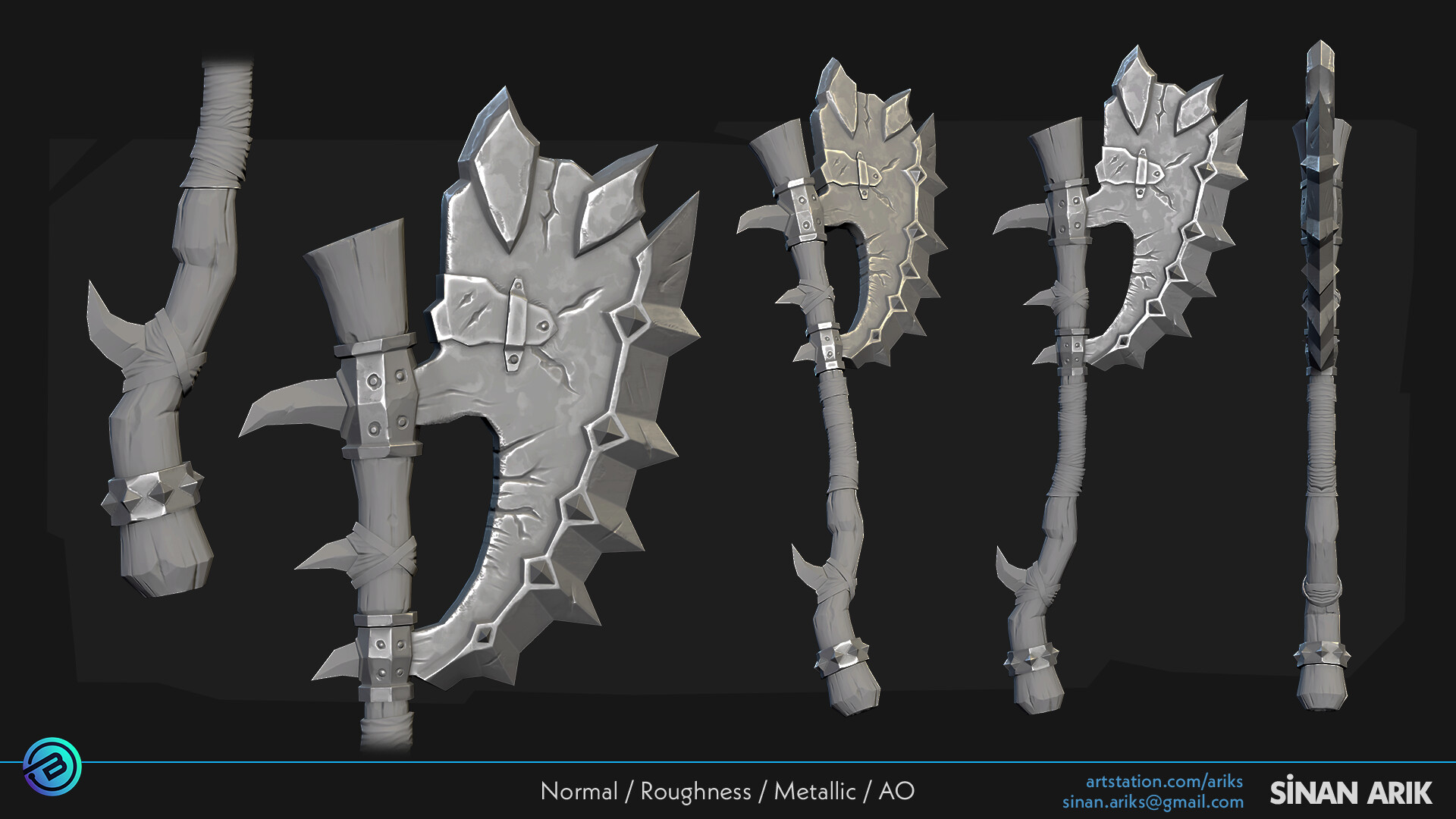 Sinan Arık - Stylized Orc Axe - 3