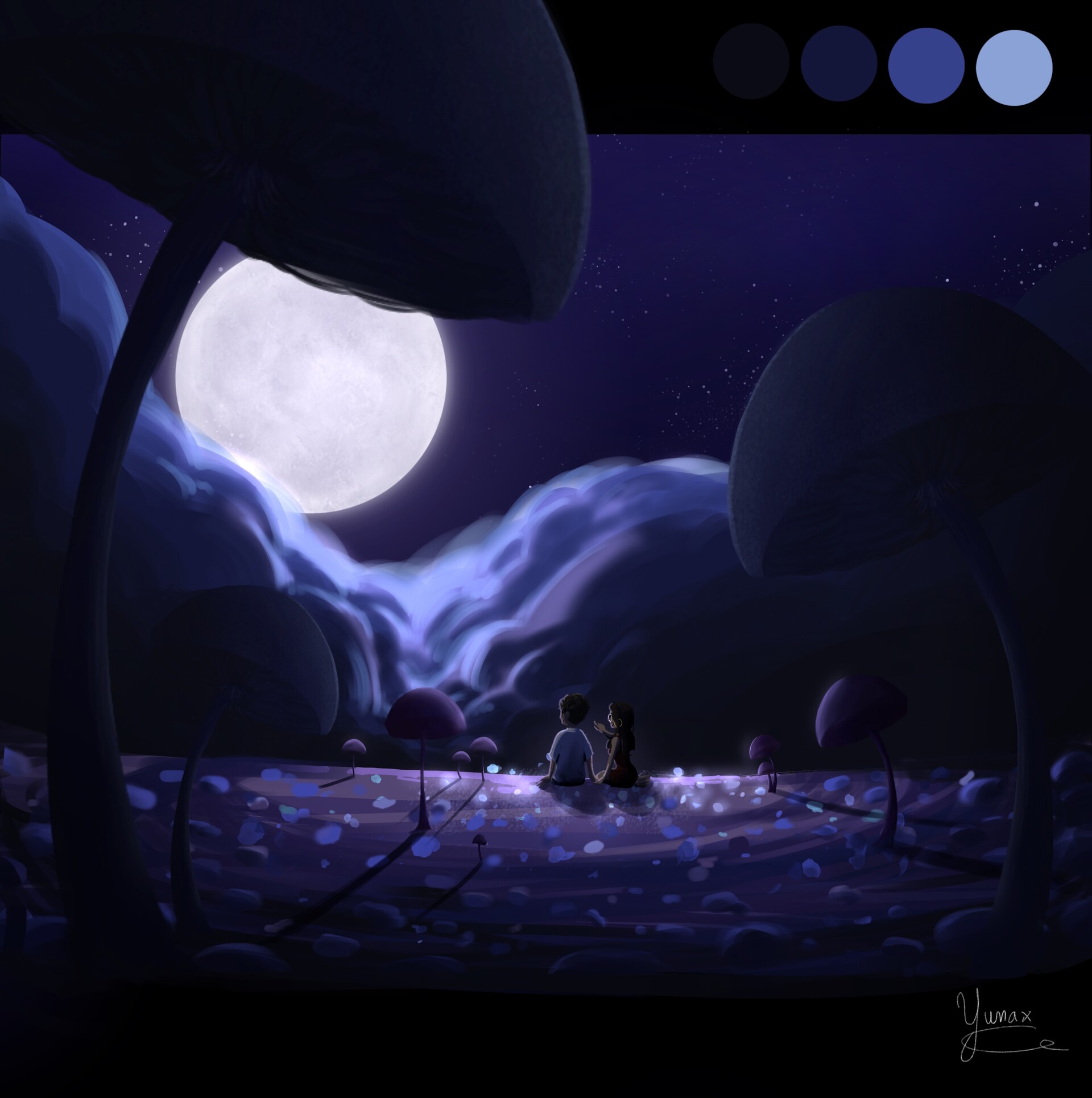 ArtStation - Romantic moonlight