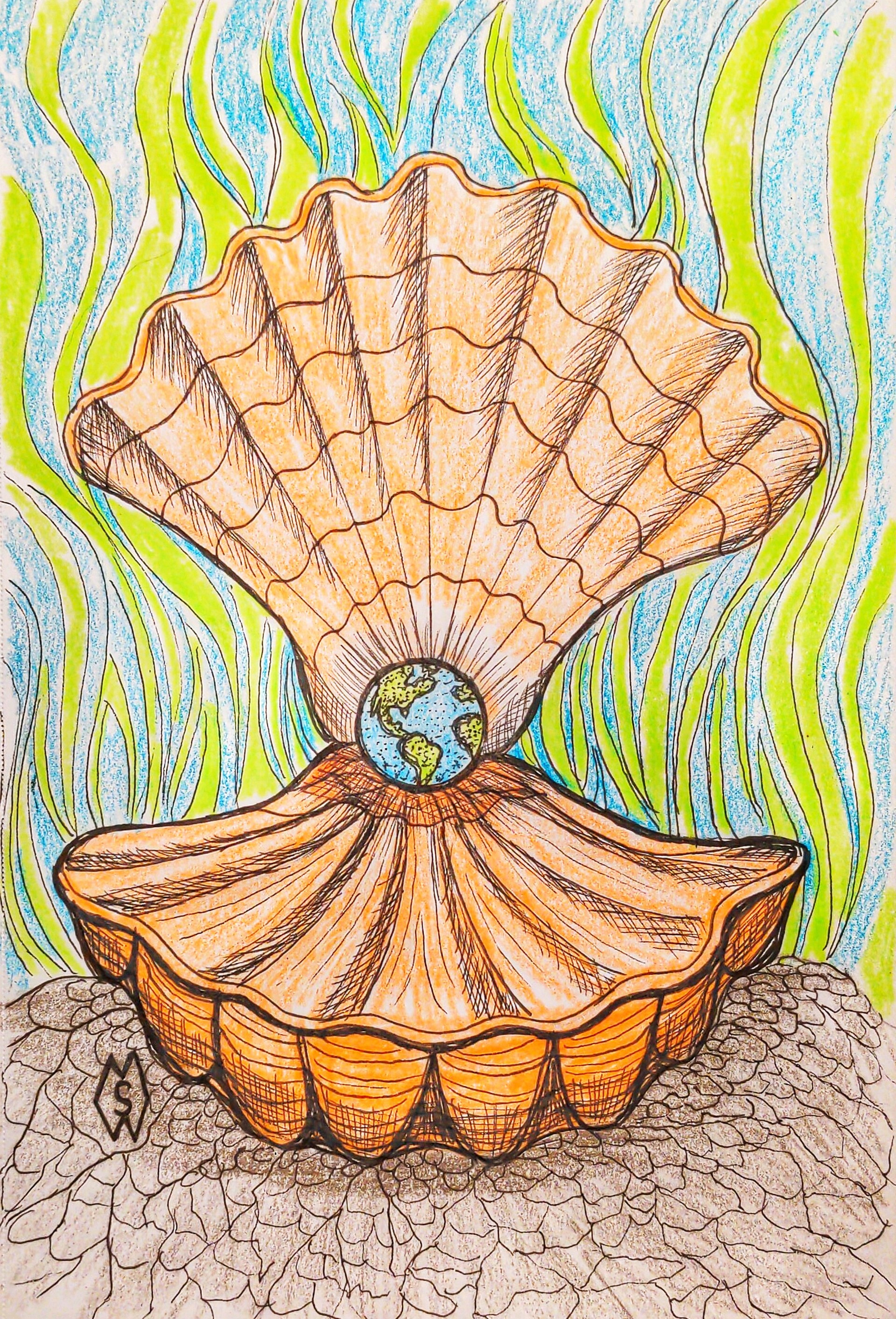 ArtStation - Earth Pearl in the Scallop Shell