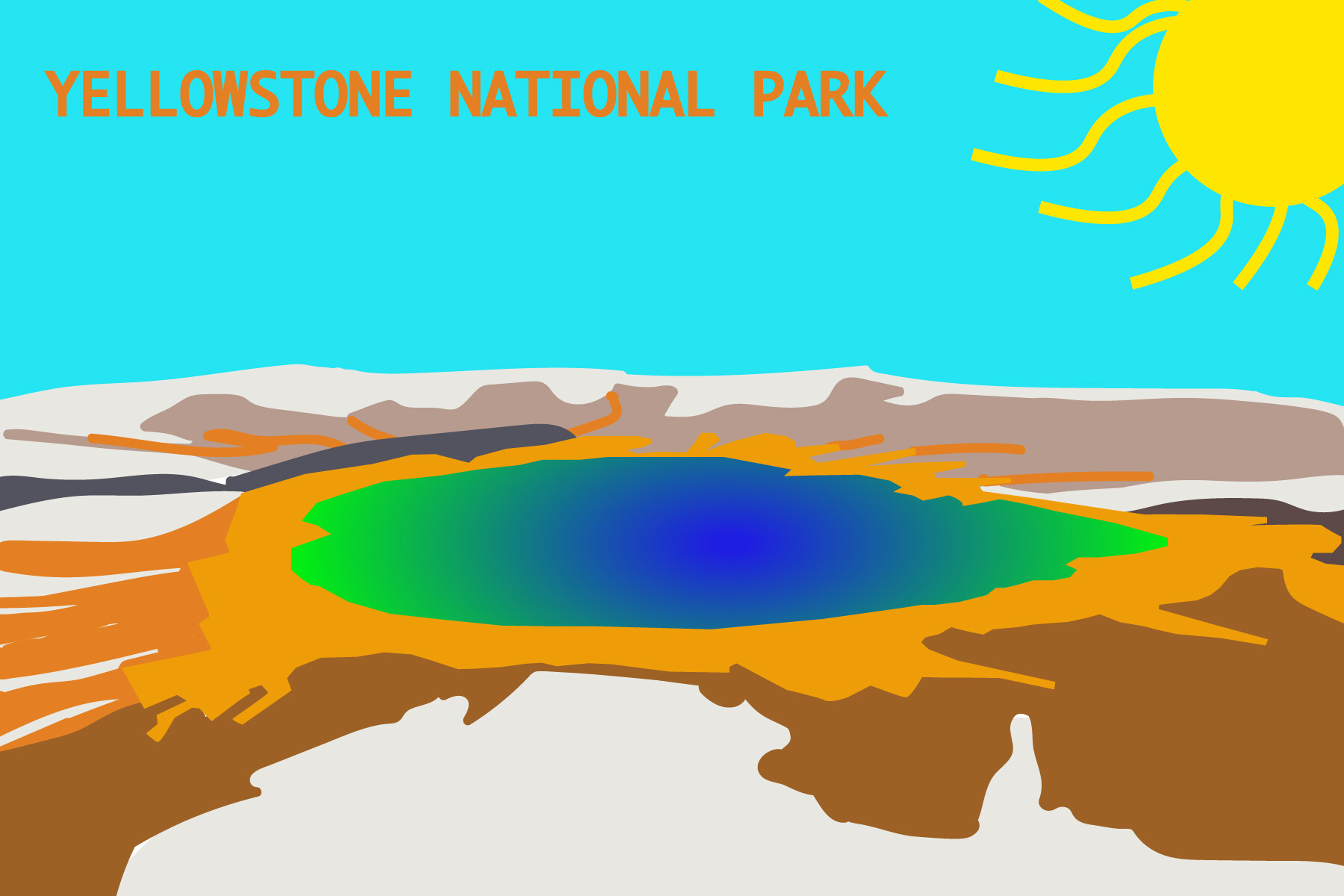 ArtStation - Yellowstone National Park Postcard Design