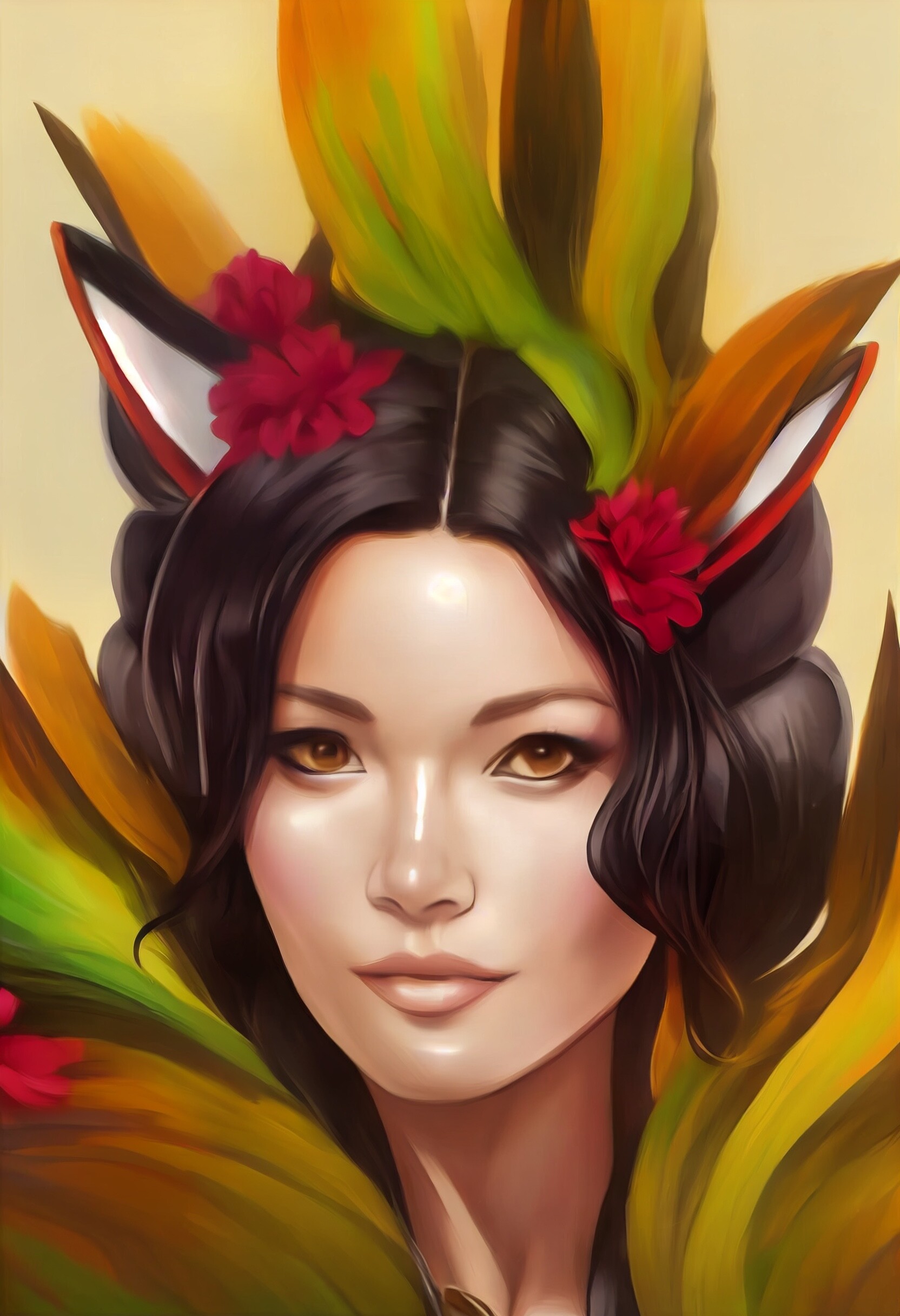 ArtStation - Portrait of Catherine Zeta-Jones as a Kitsune I