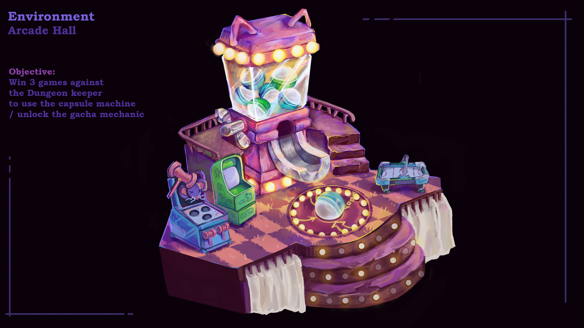 ArtStation - Stylized Concept: Arcade Hall