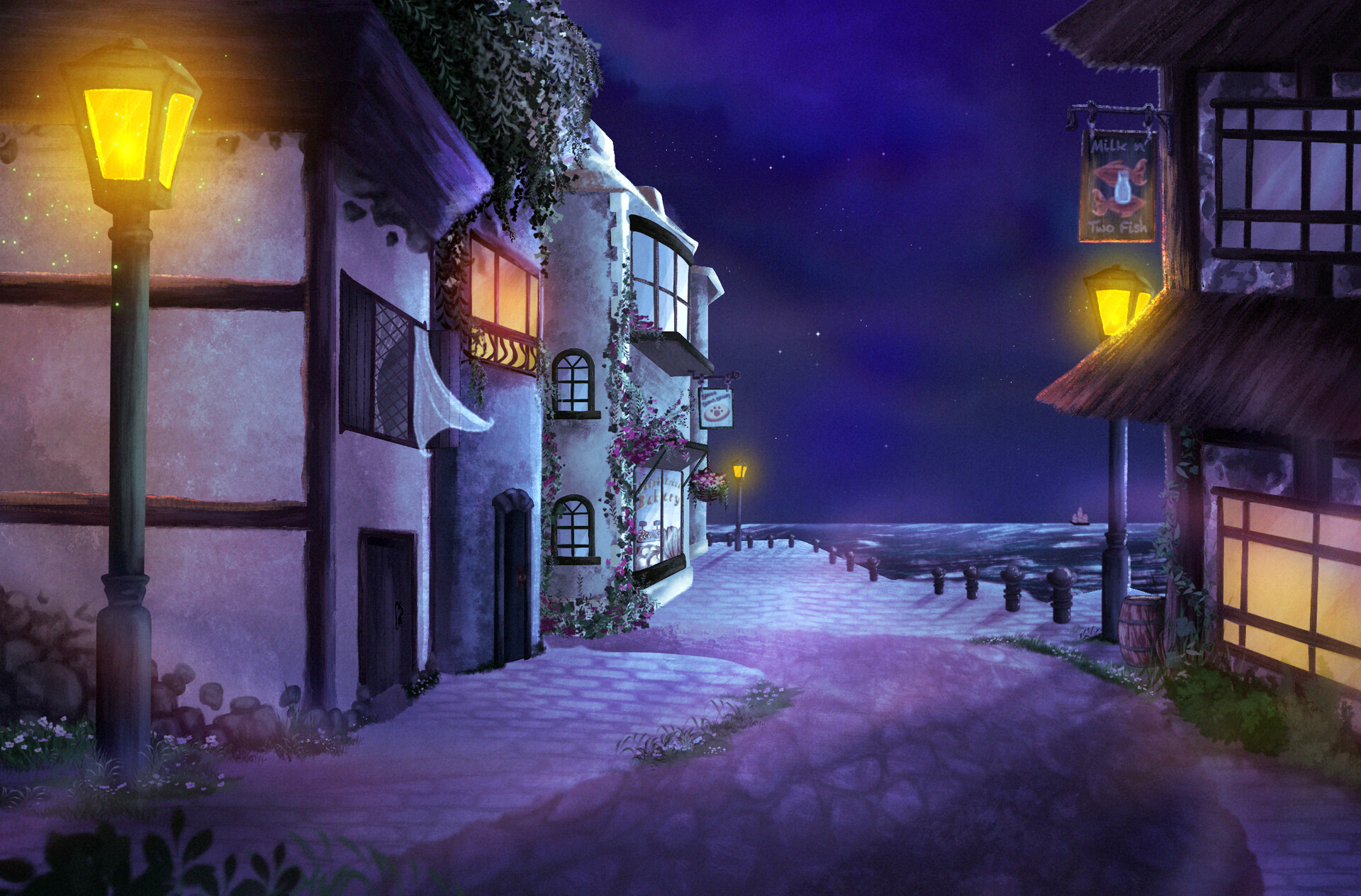 ArtStation - Street Scene - Night