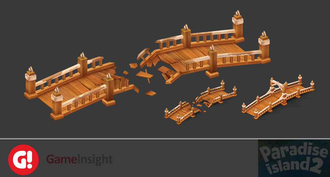 ArtStation - hand painted texture for bridge