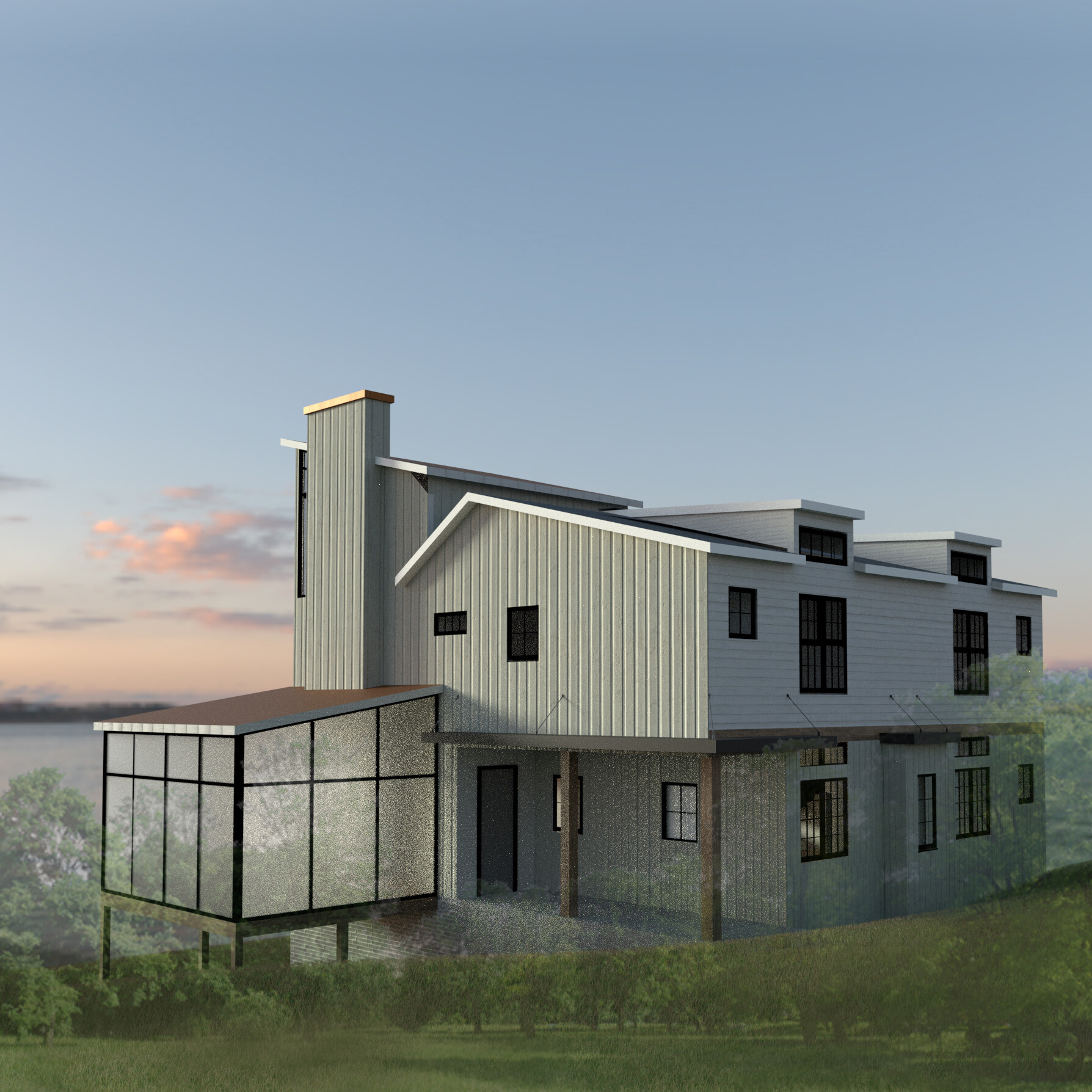 ArtStation - Lake house, Rendering for Bonsai Design