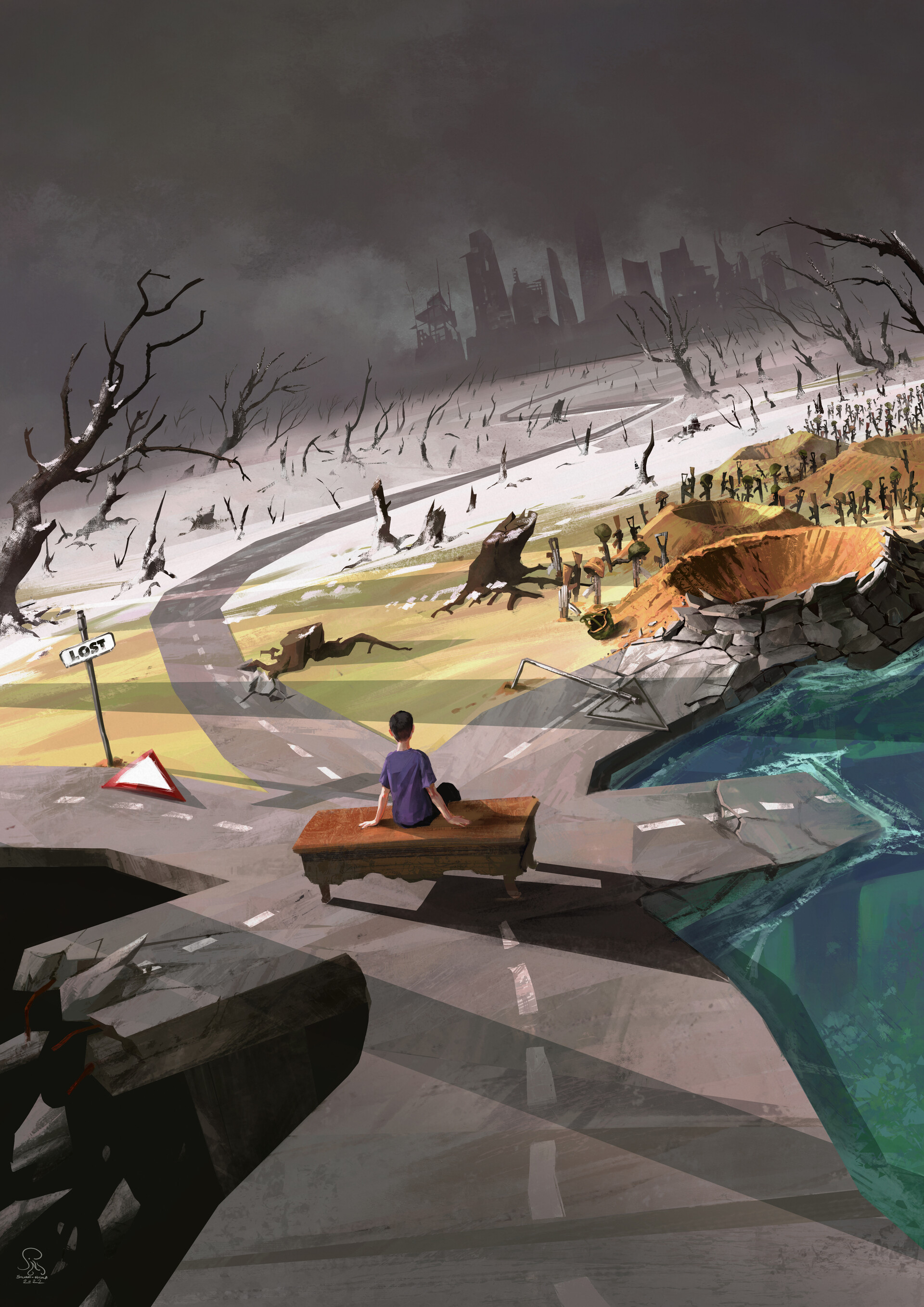 ArtStation - Losing the world, Losing the self within the world