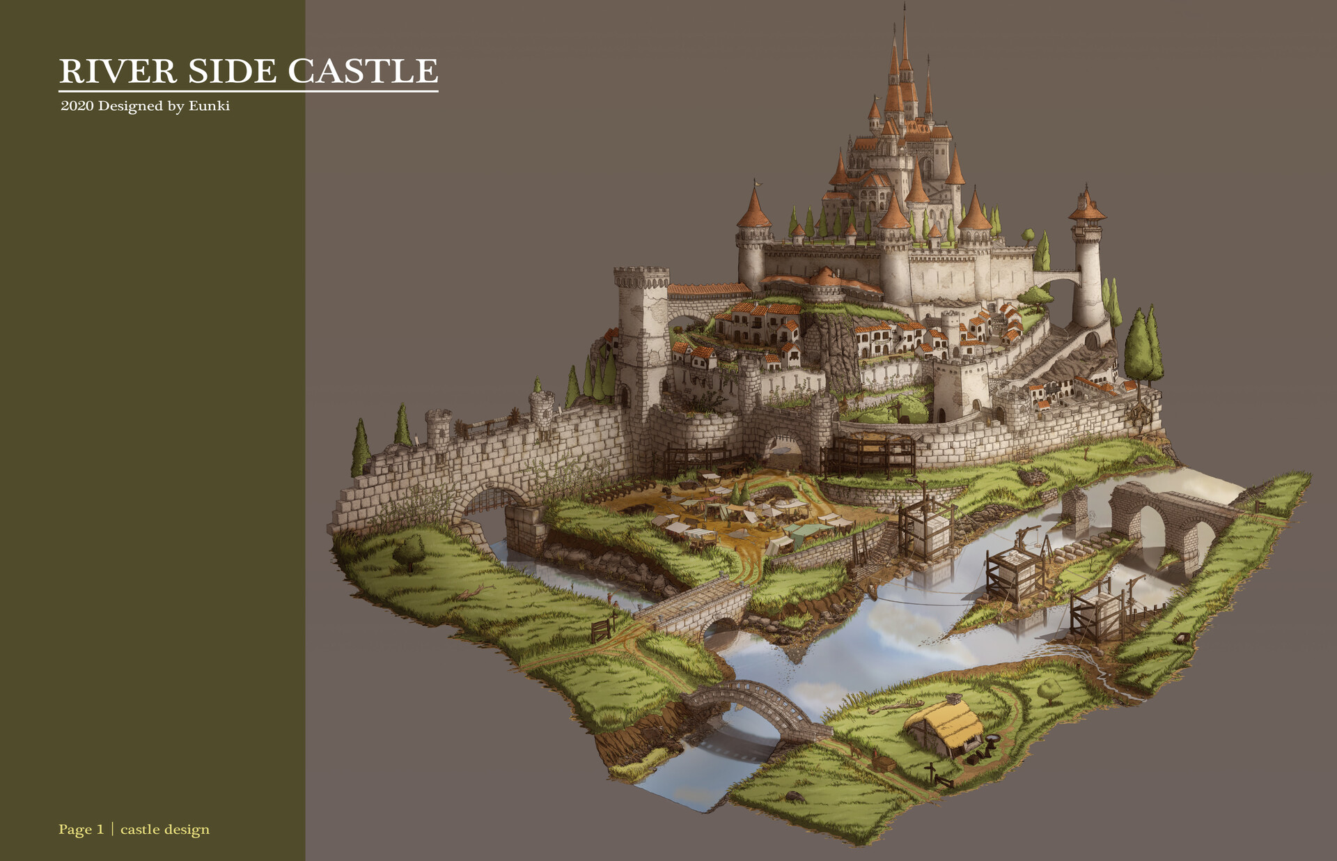 ArtStation - river side castle