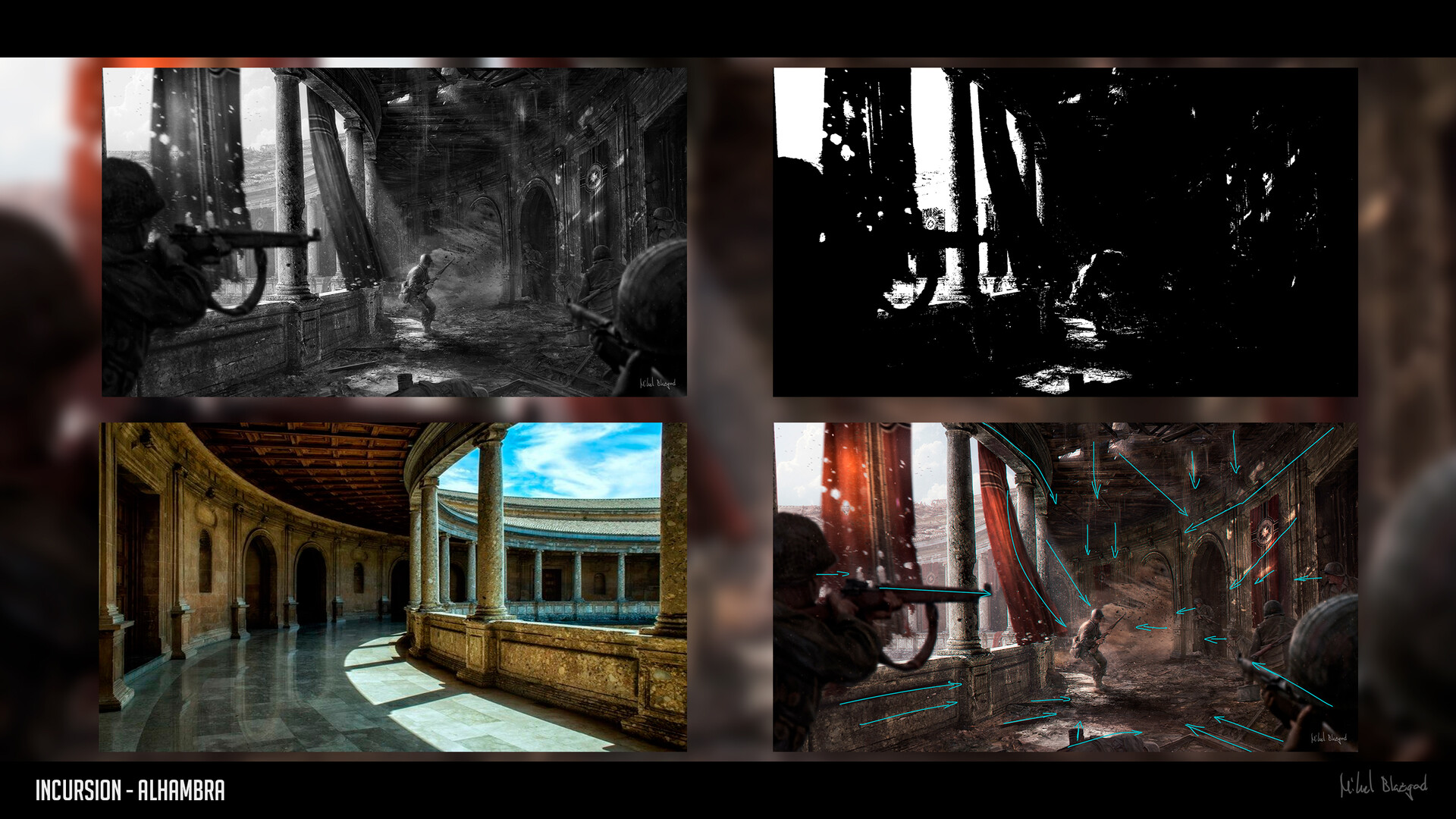 Junior Keyframe Environment Concept Artist Mikel Blazgad - Incursion - Alhambra