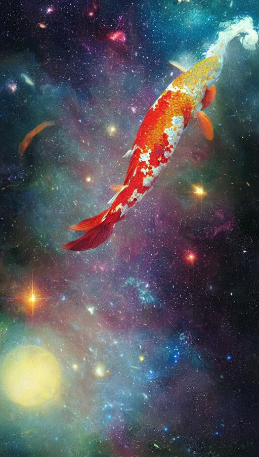 ArtStation - Space Koi [Phone Wallpaper]
