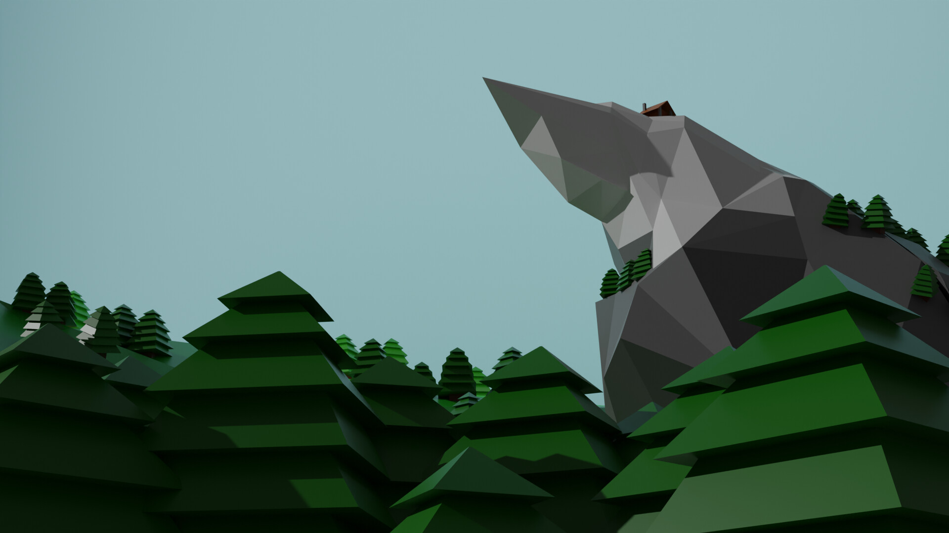 ArtStation - low poly mountain